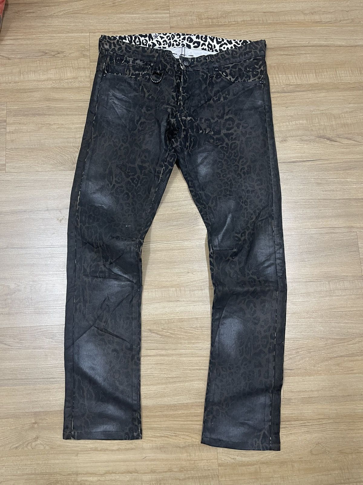 Japanese Brand Roen by Semantic Design Leopard Print Punk Style Jeans ...