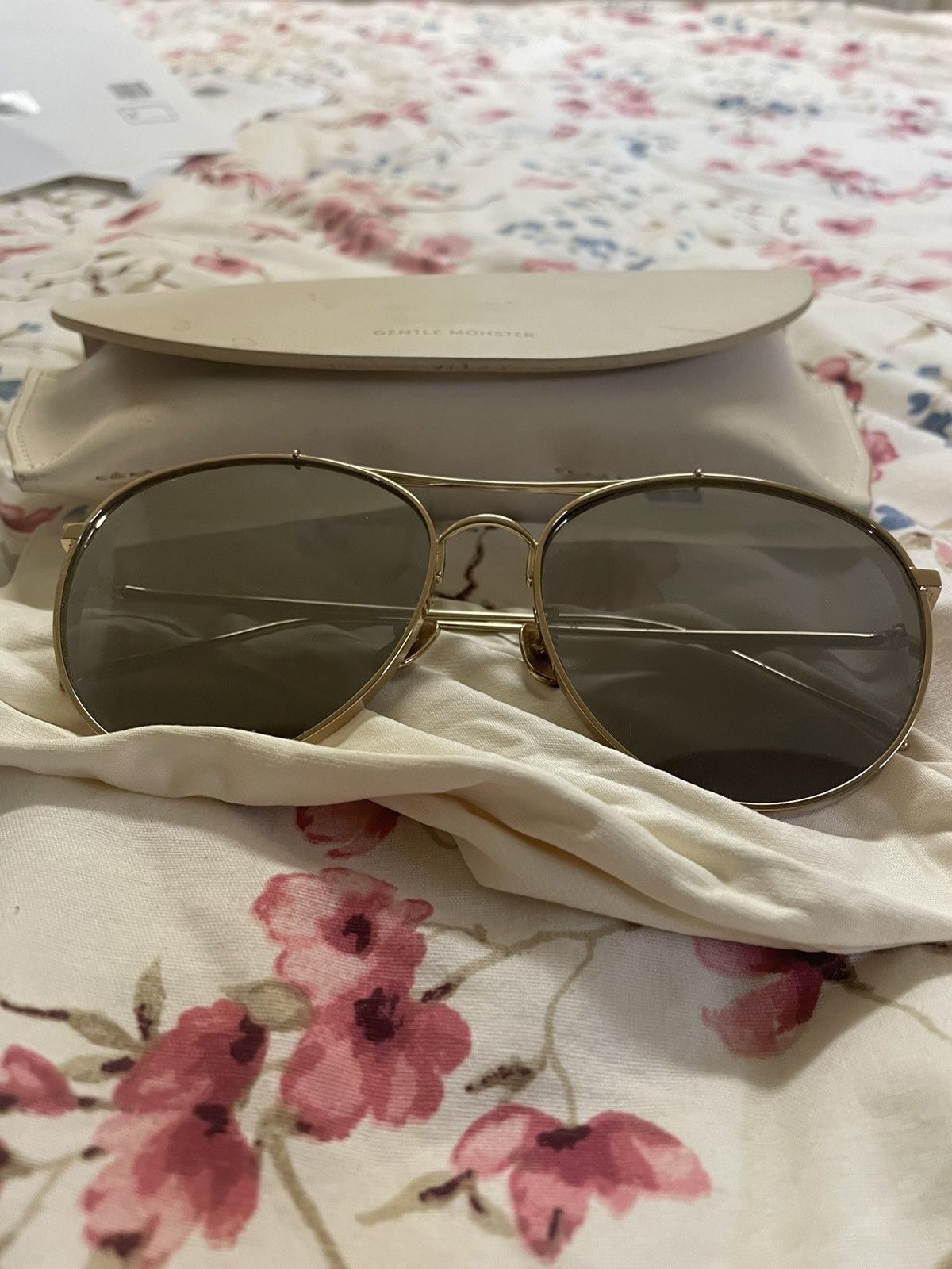 Gentle Monster Gentle Monster Gold Metal Frame Sunglasses | Grailed