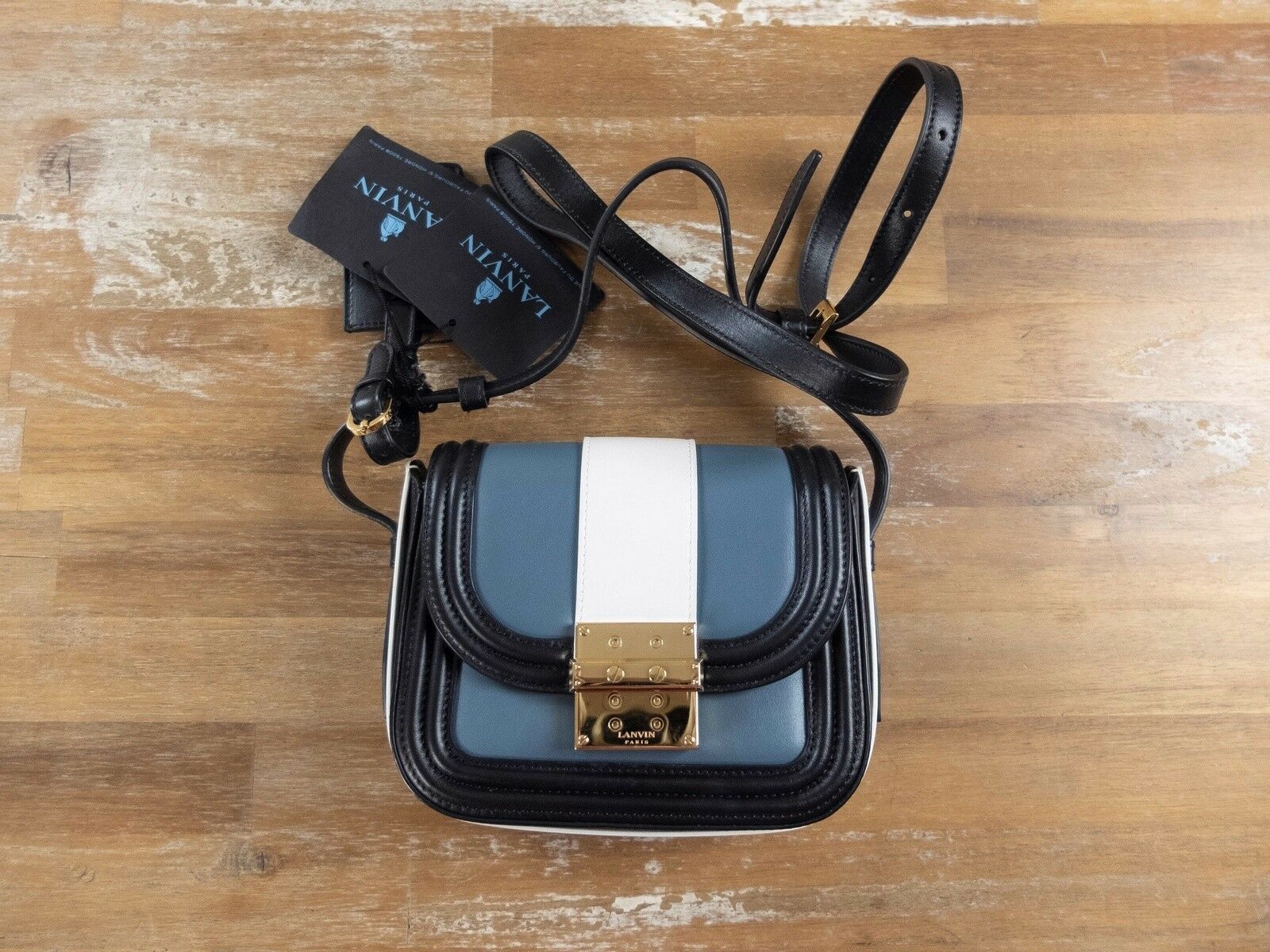 Lanvin LANVIN blue tri-color small Lala crossbody shoulder bag | Grailed
