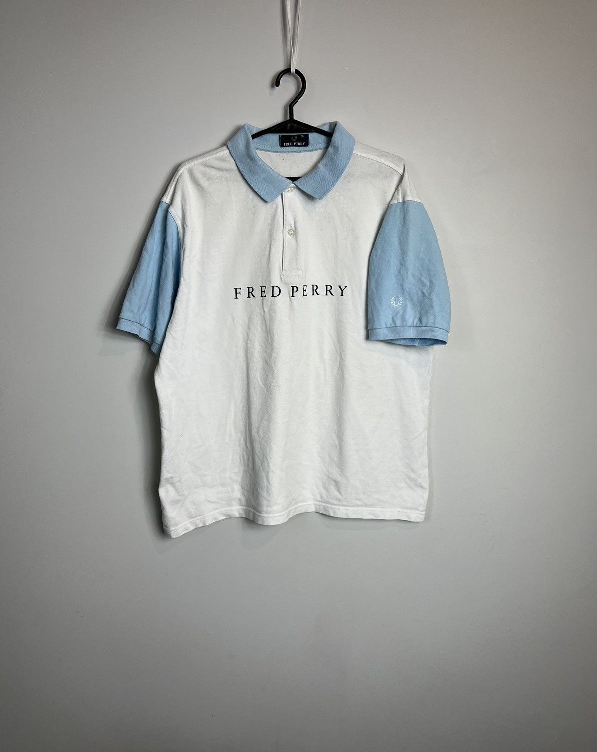 Fred Perry × Vintage Polo shirt Fred Perry big logo vintage 90’s white ...