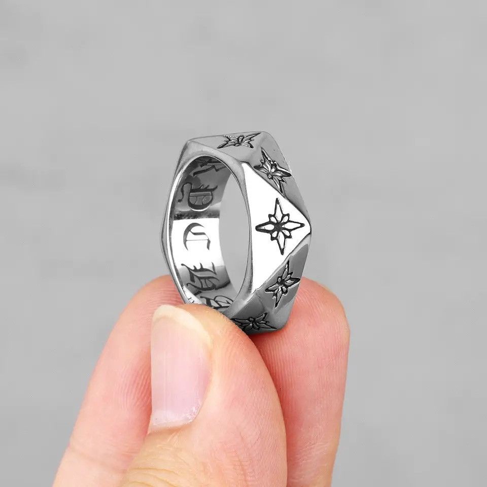 Vintage Polaris Star Polygon Flower Stainless Steel Rings | Grailed