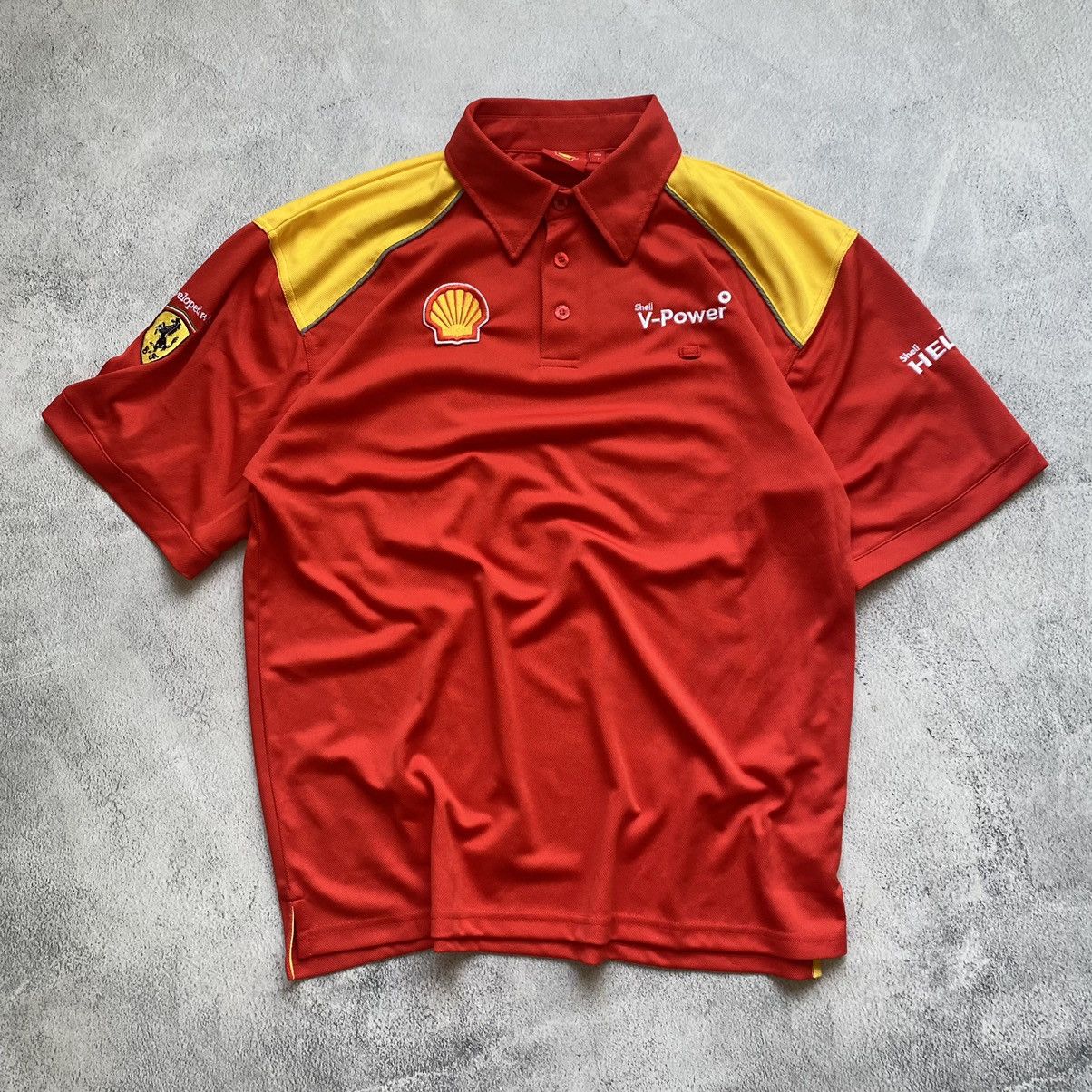 Ferrari × Marlboro × Vintage Vintage Shell company Ferrari polo shirt ...