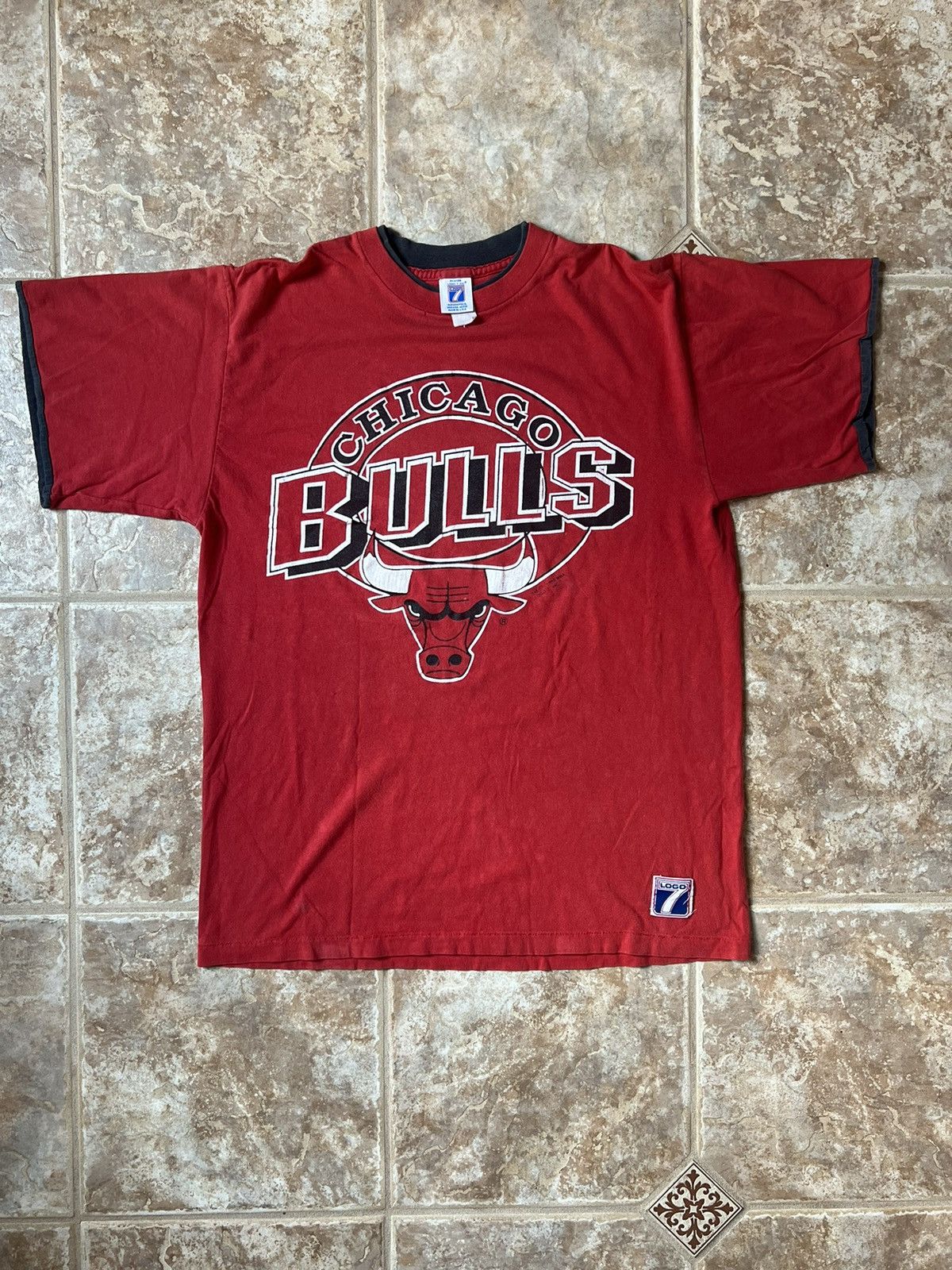 NBA × Streetwear × Vintage Vintage 90’s Logo 7 Faded NBA Chicago Bulls ...