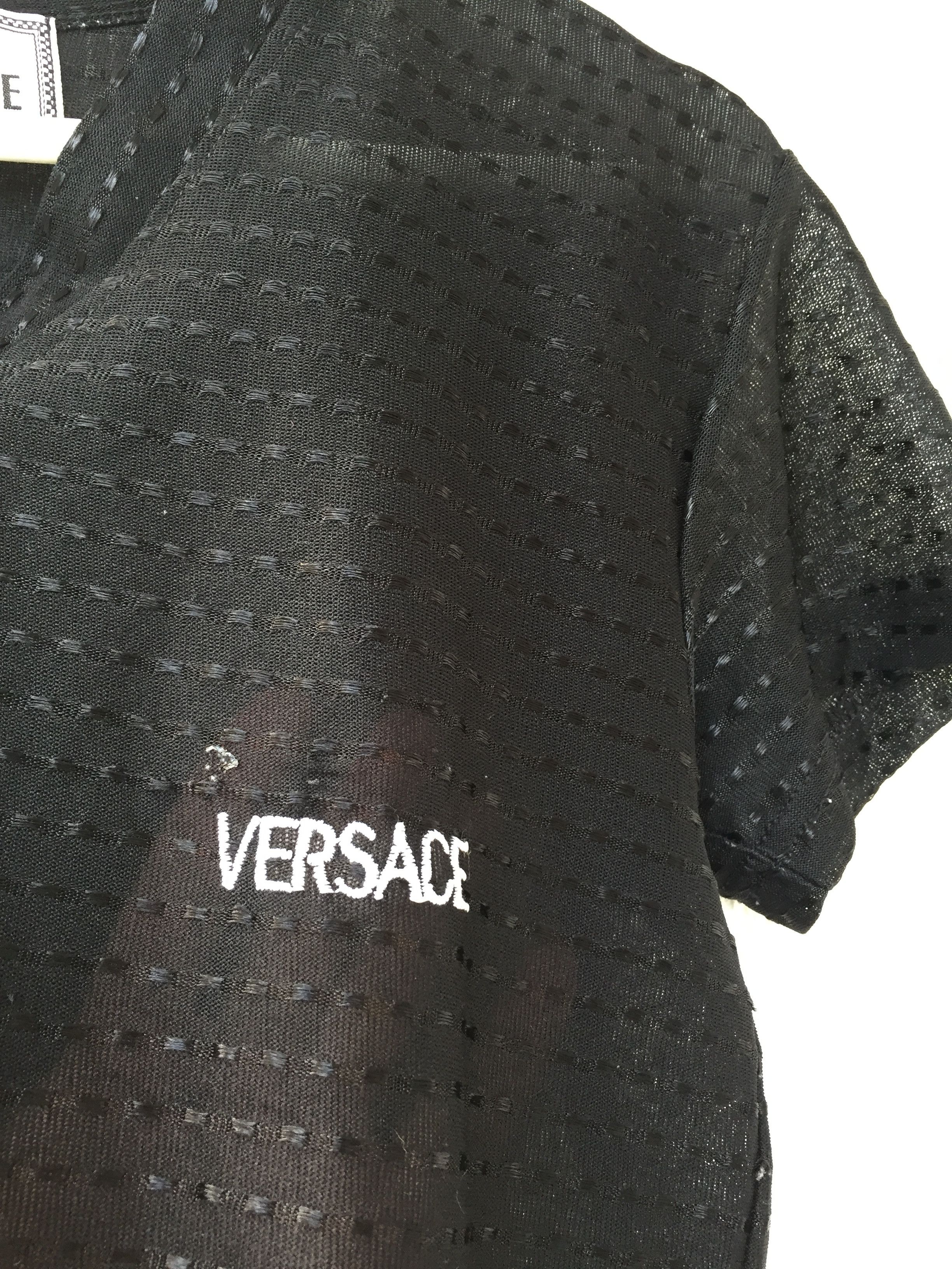Versace chest logo mesh tee | Grailed