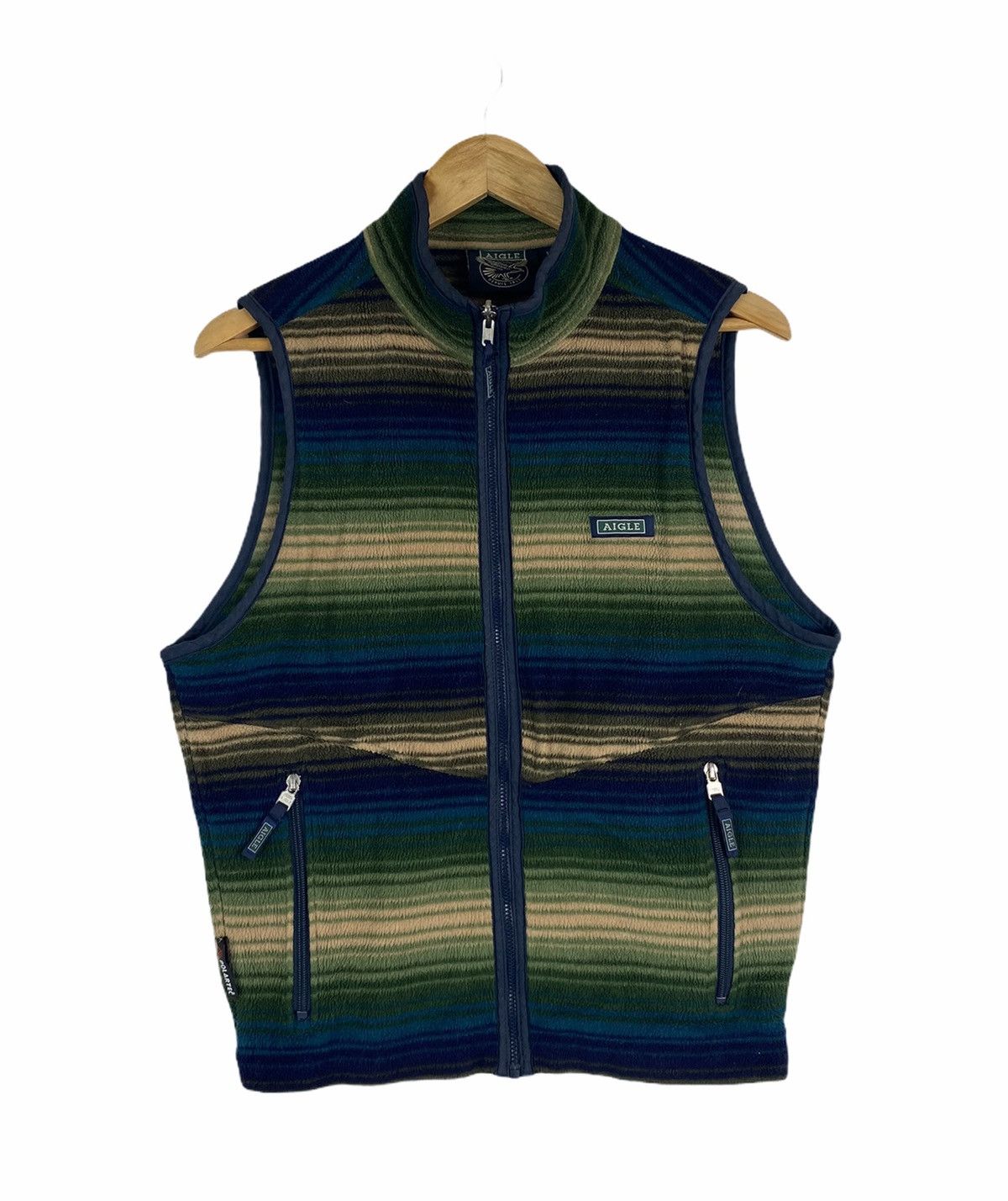 Aigle × Vintage AIGLE OUTDOOR SPORTSWEAR NAVAJO DESIGN FLEECE ZIPPER ...