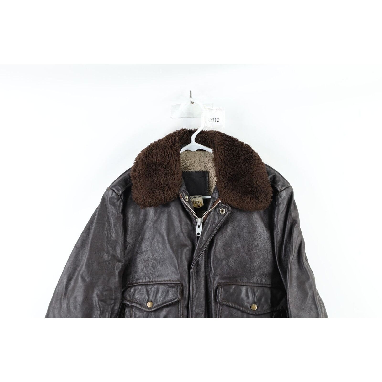 Cooper × Vintage Vintage 70s Cooper Distressed Leather Flight Bomber ...