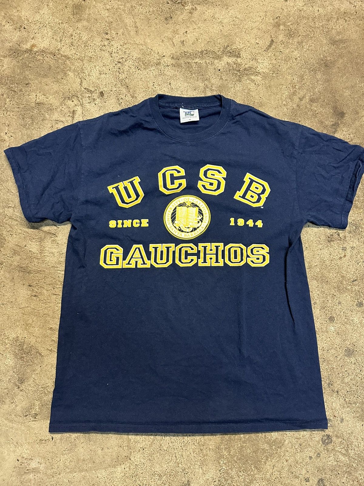Vintage OLD SCHOOL UCSB NAVY COLLEGIATE TEE | Grailed