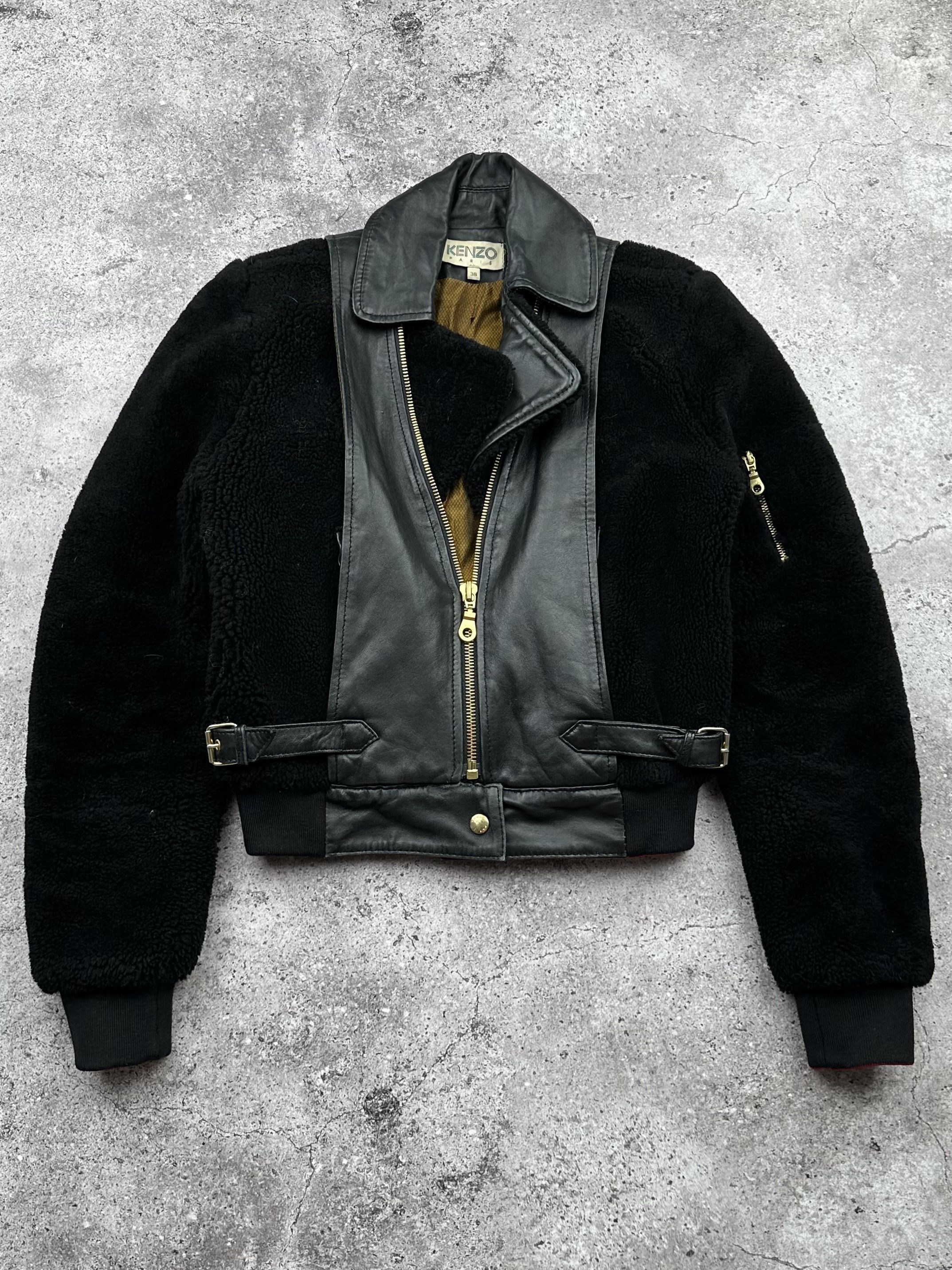 Avant Garde × Kenzo × Mink Fur Coat Kenzo Amazing Rare Vintage Fur/Leather Bondage Jacket | Grailed