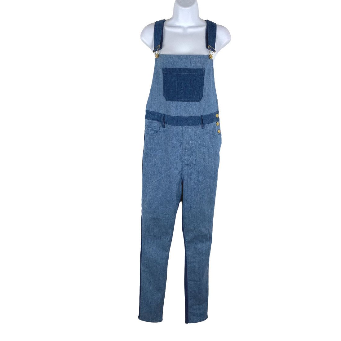 Skin SSO By Danielle Denim Overalls Skinny Second Skin Two Toned Blue ...