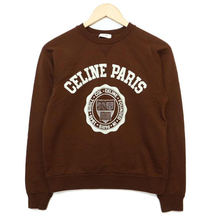 Celine Celine Flock Logo Collegiate Sweatshirt | Grailed