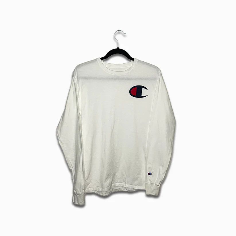 Champion × Streetwear × Vintage Champion Long Sleeve White Big "C ...