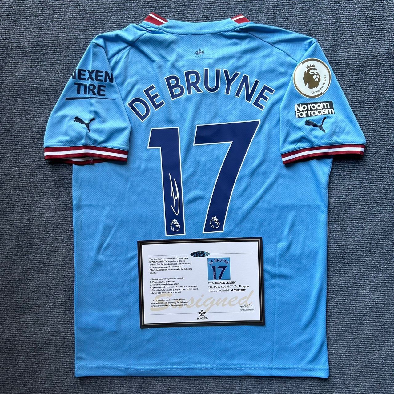 Vintage Kevin De Bruyne SIGNED Man CITY Signature Jersey + COA 22/23 ...