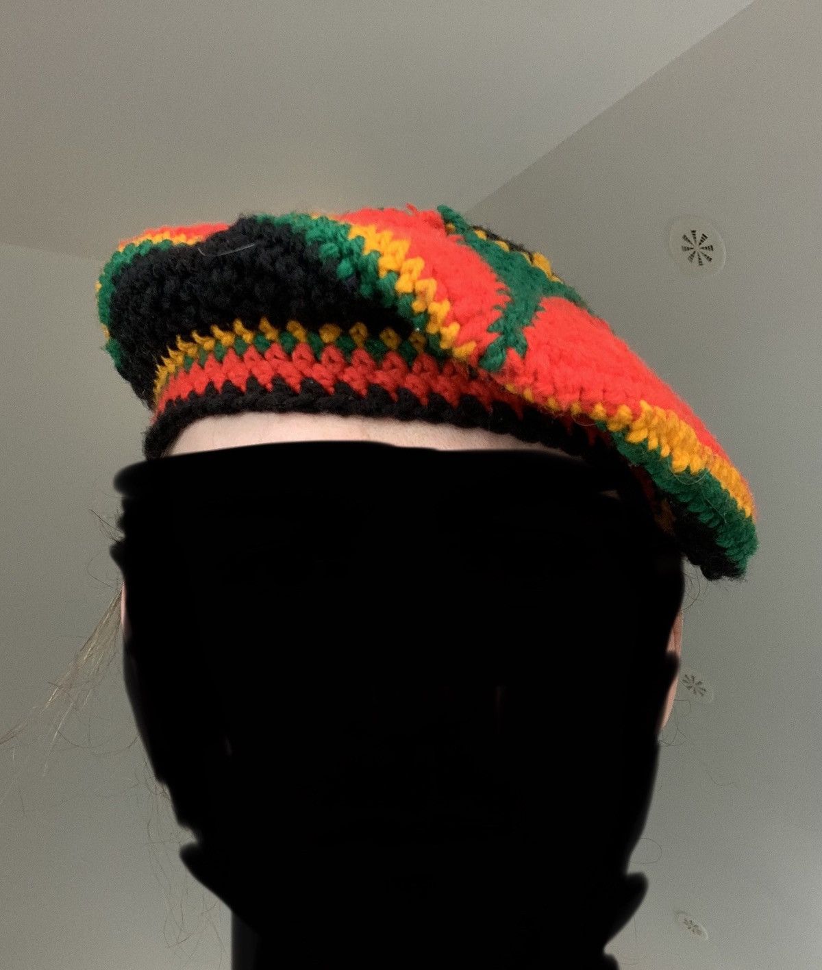 Vintage Vintage Handmade Rasta Beret 90s Black Power Knit Hat Rebel ...