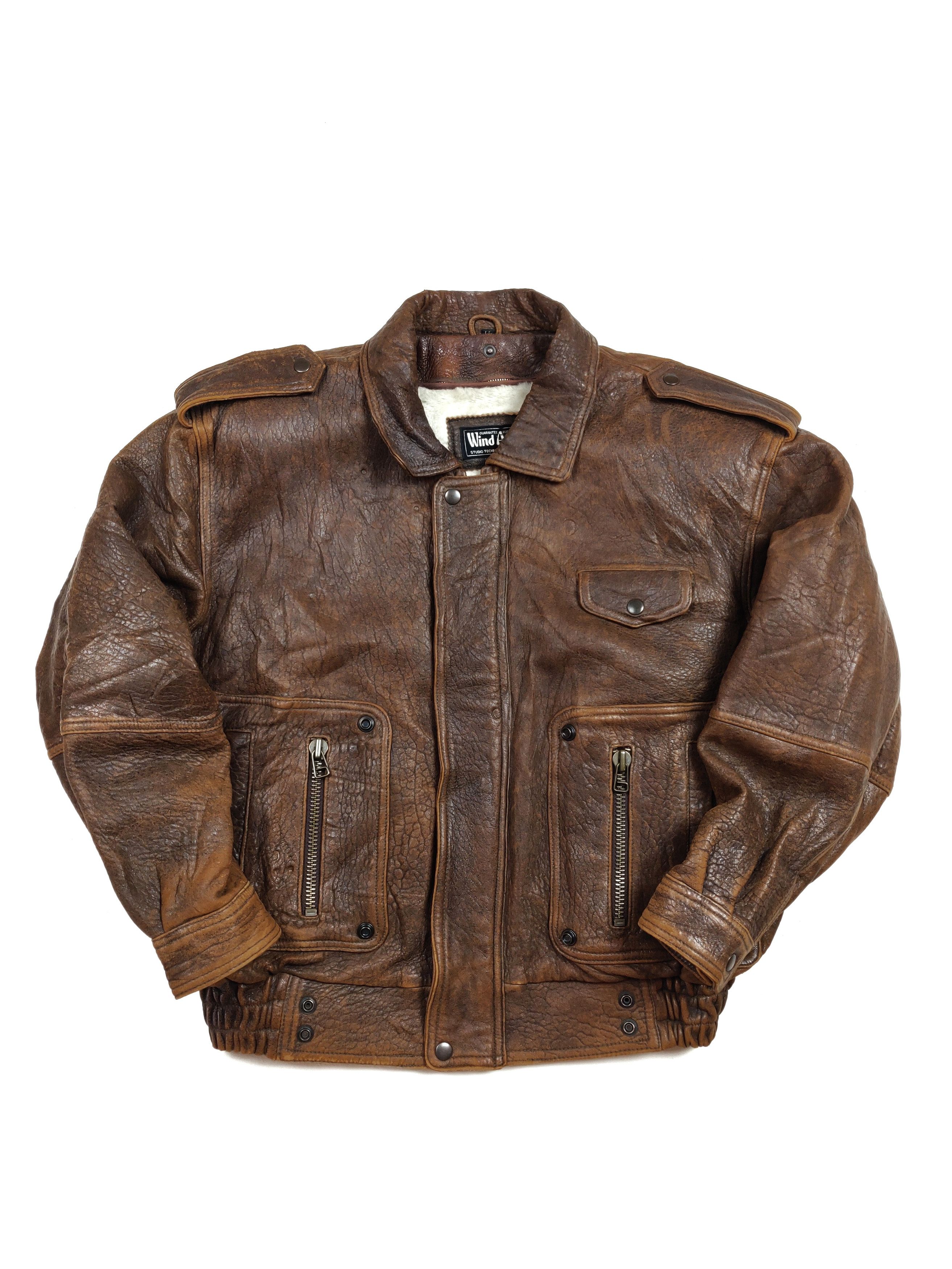 Vintage Wind Armor Sheep Skin Leather Heavy Jacket Outerwear | Grailed