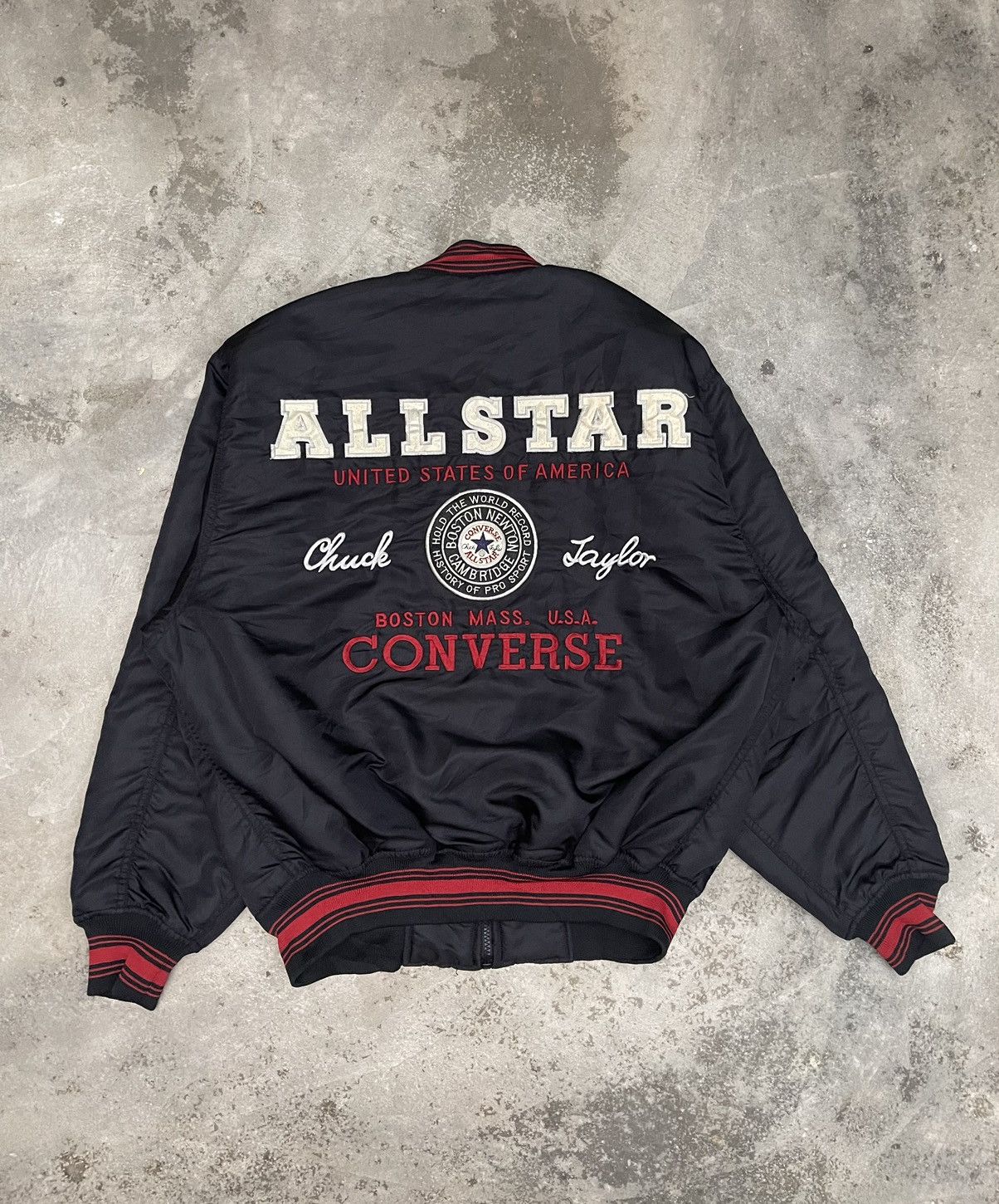 Converse × Streetwear Gcw23🔥Vintage Converse Bomber Jacket Embroidery ...