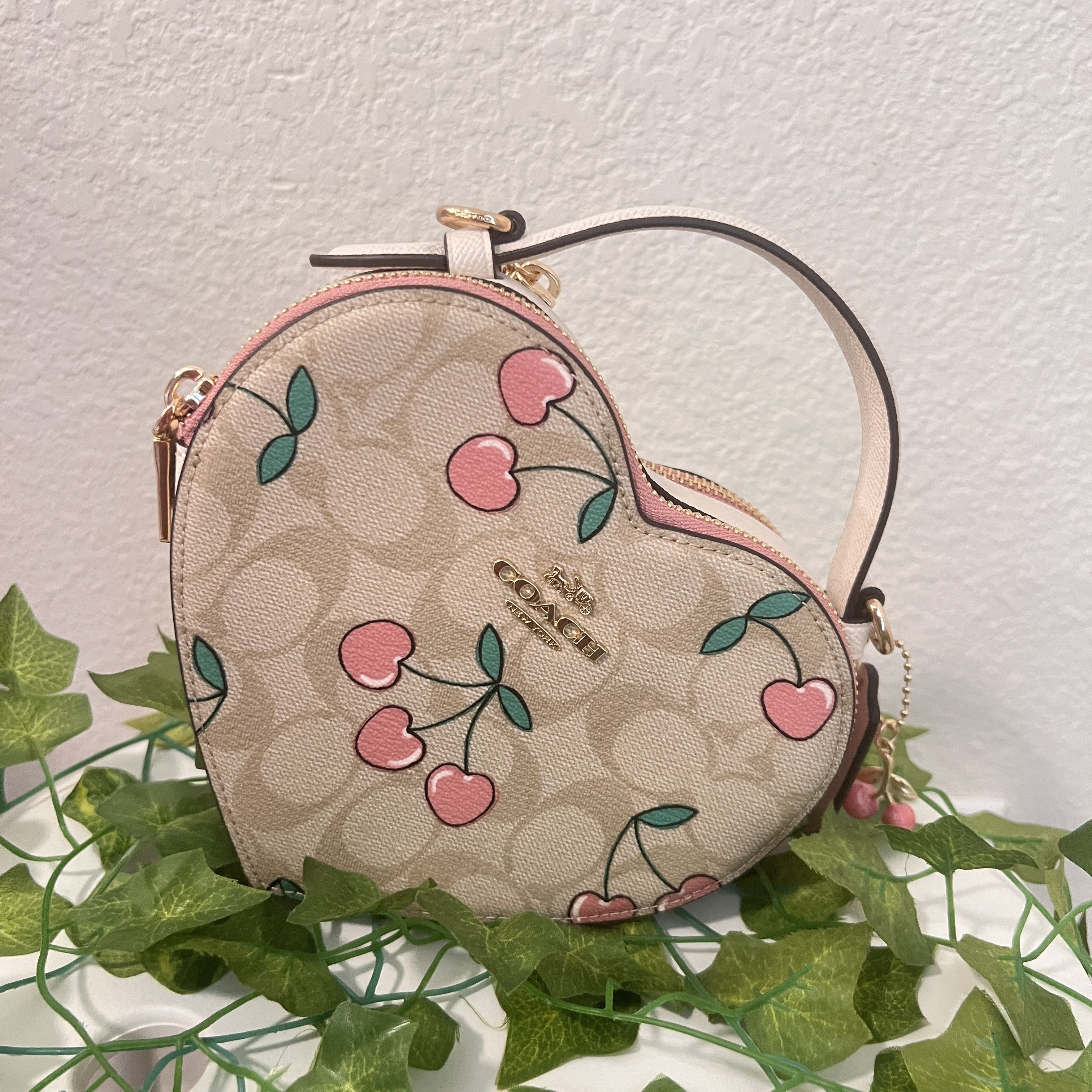 Coach Heart Crossbody In Signature Canvas With Heart Cherry Print | Grailed