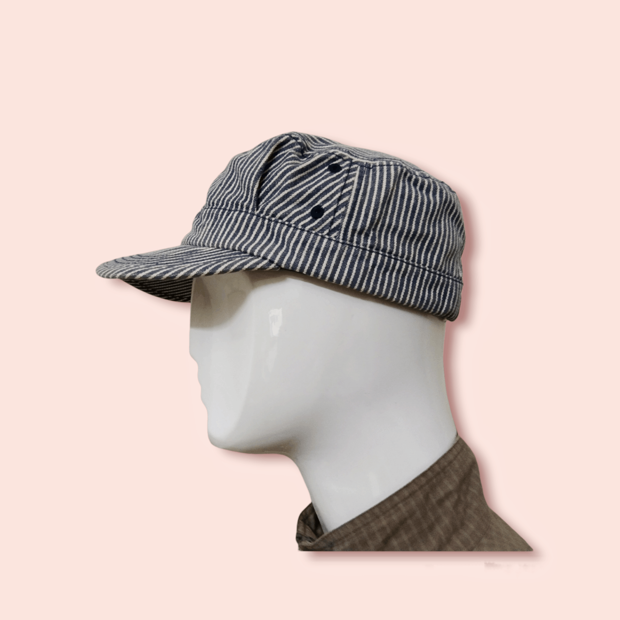 Jun Takahashi × Uniqlo × Vintage UNIQLO HICKORY STRIPES WORKER ARMY HAT ...