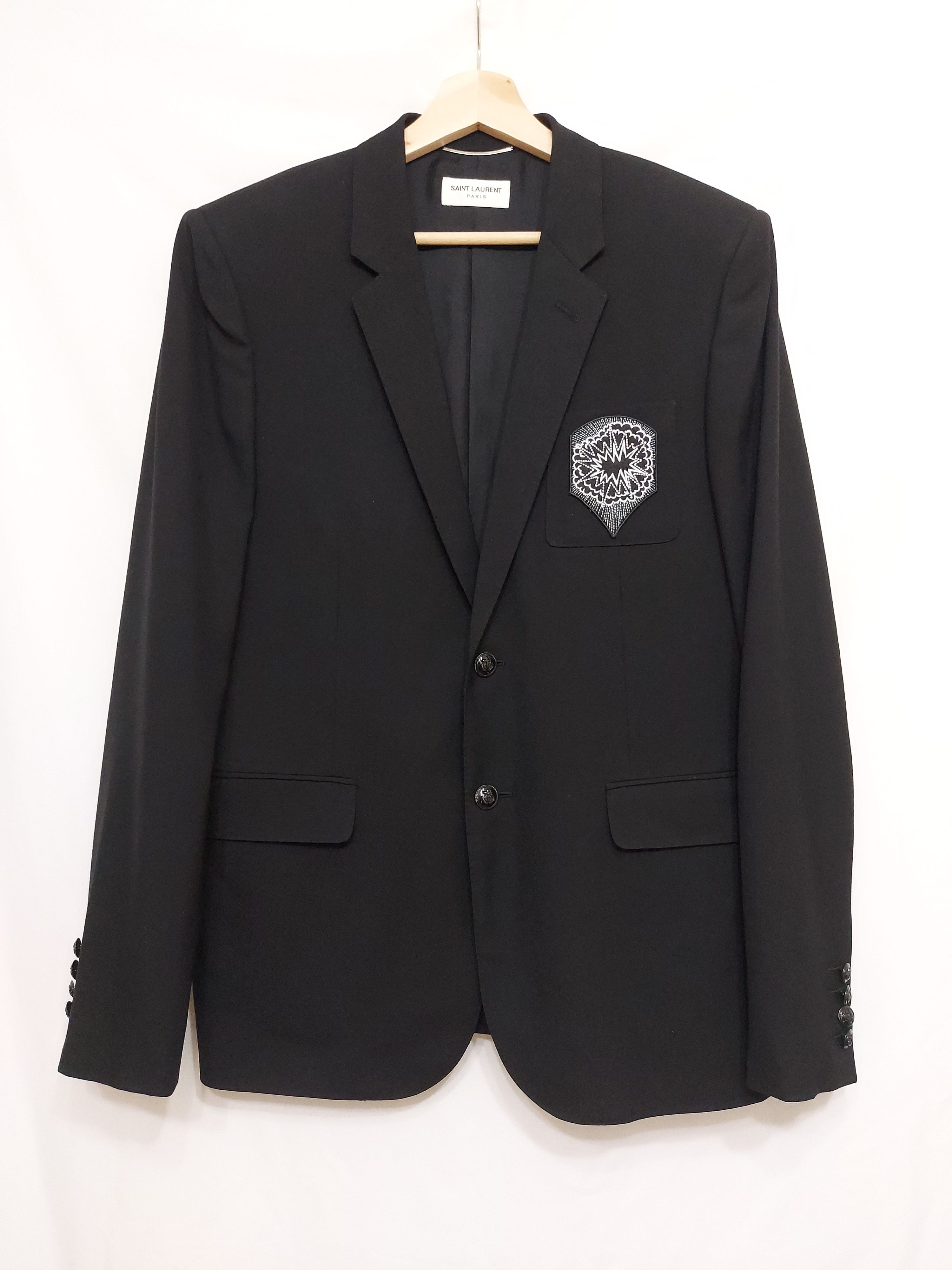 Saint Laurent Paris FW16 AW16 Bang Pocket Patch Blazer | Grailed