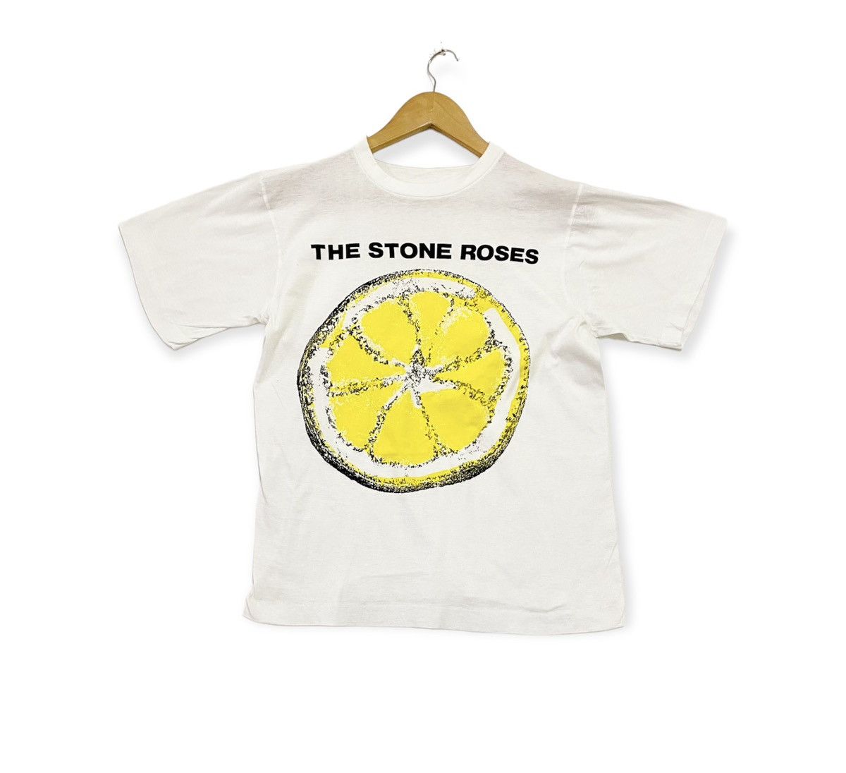 Band Tees × Vintage vintage 90s THE STONE ROSES lemon artwork promo t ...