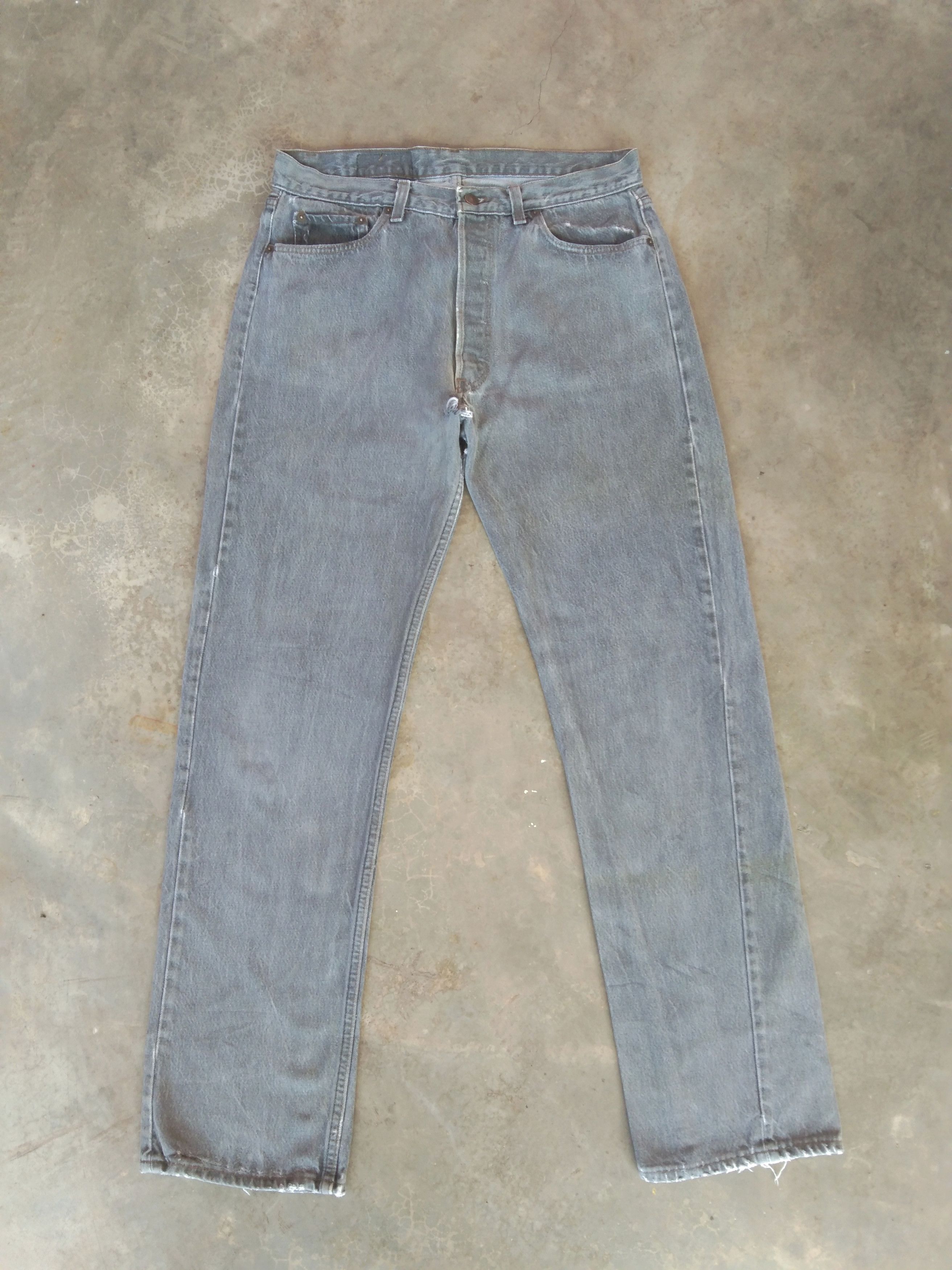 Vintage 80s Vintage Levi's 501 Grey Made In USA Distressed Jeans | Grailed