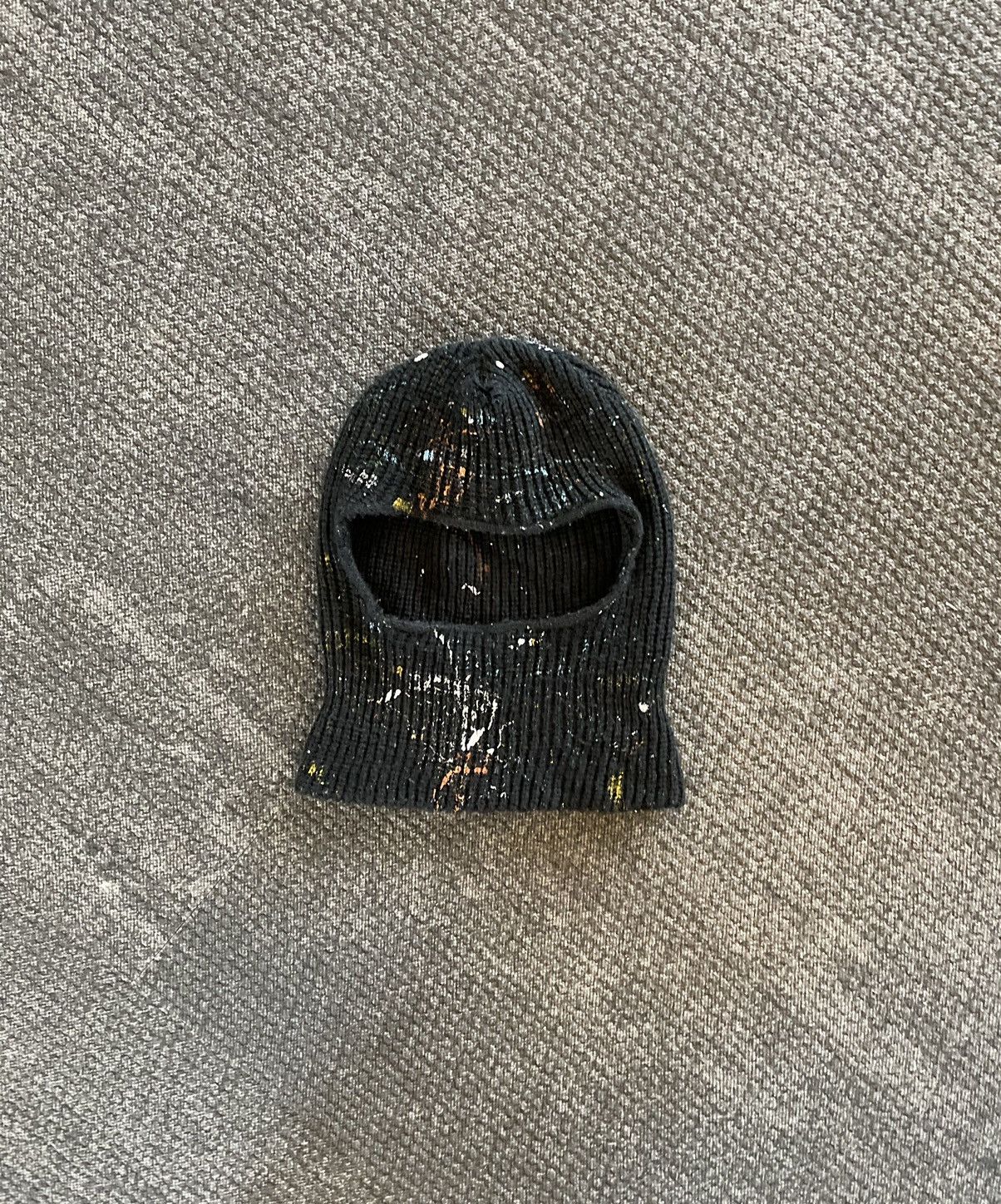 Vintage Vintage 90’s Full Face Knit Balaclava Paint Splattered Yeezy ...