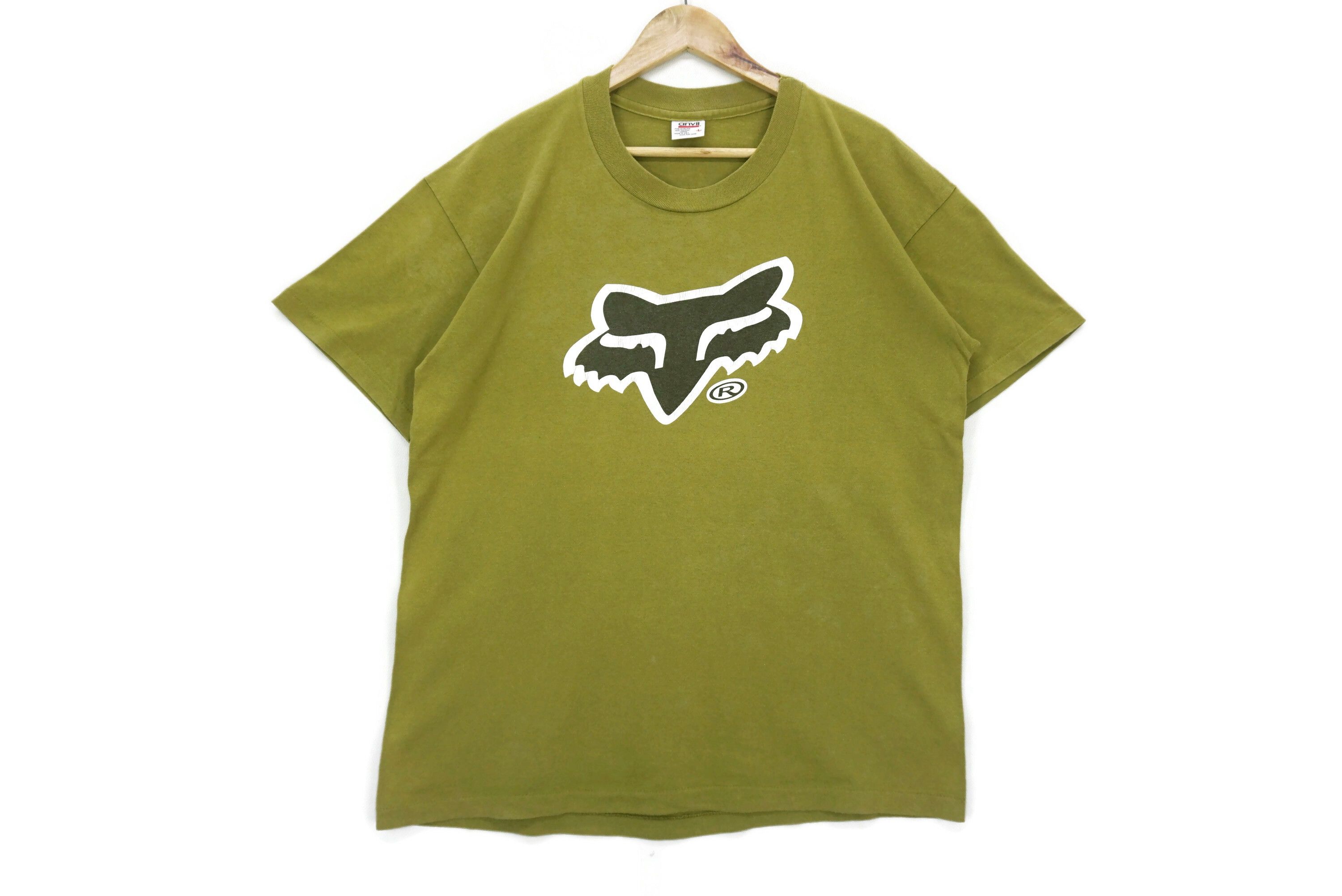 Anvil × Fox Racing × Vintage FOX Racing Big Logo Vintage Anvil Tee ...