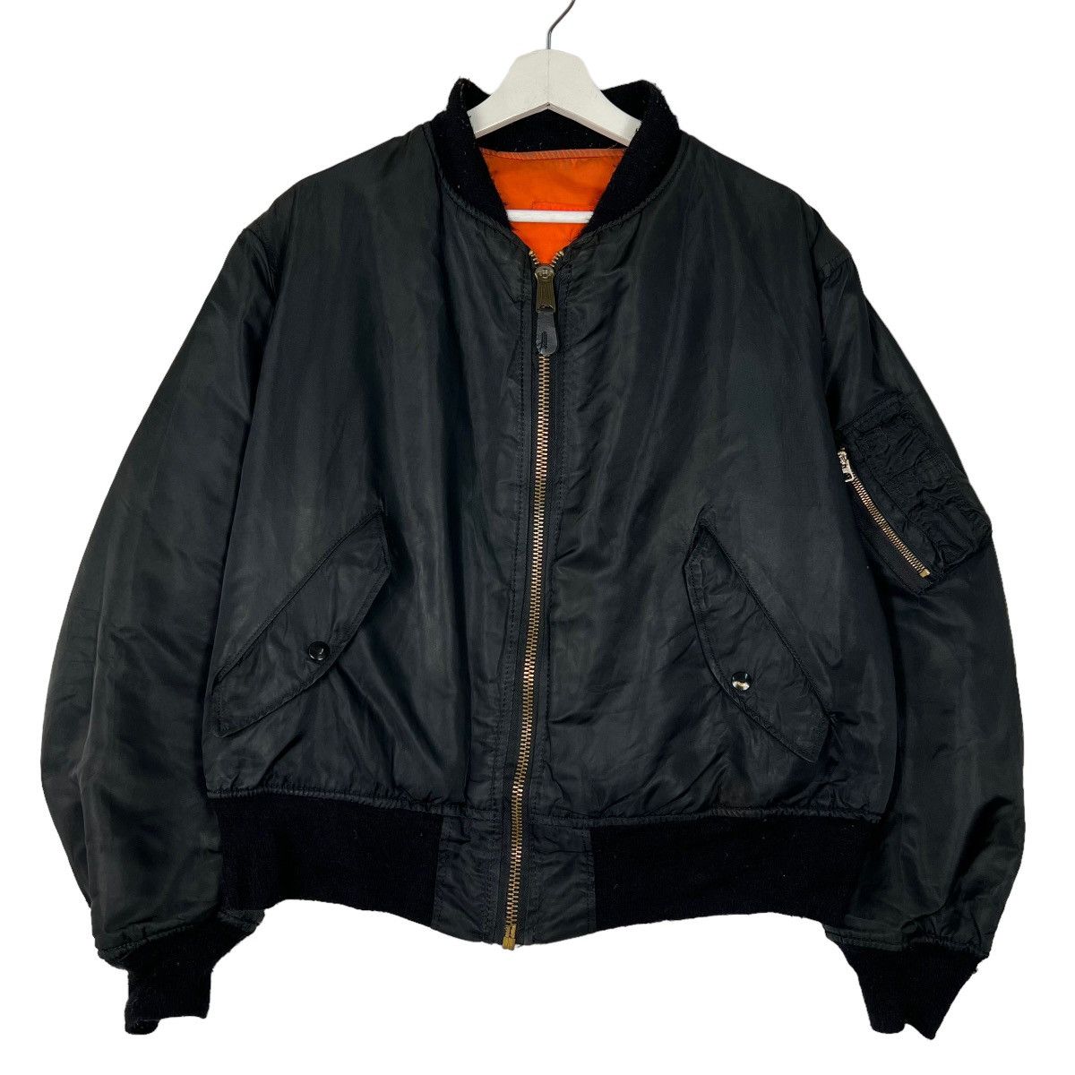 Vintage 🔥 VINTAGE ALPHA REVERSIBLE BLACK BOMBER JACKET MADE IN USA ...