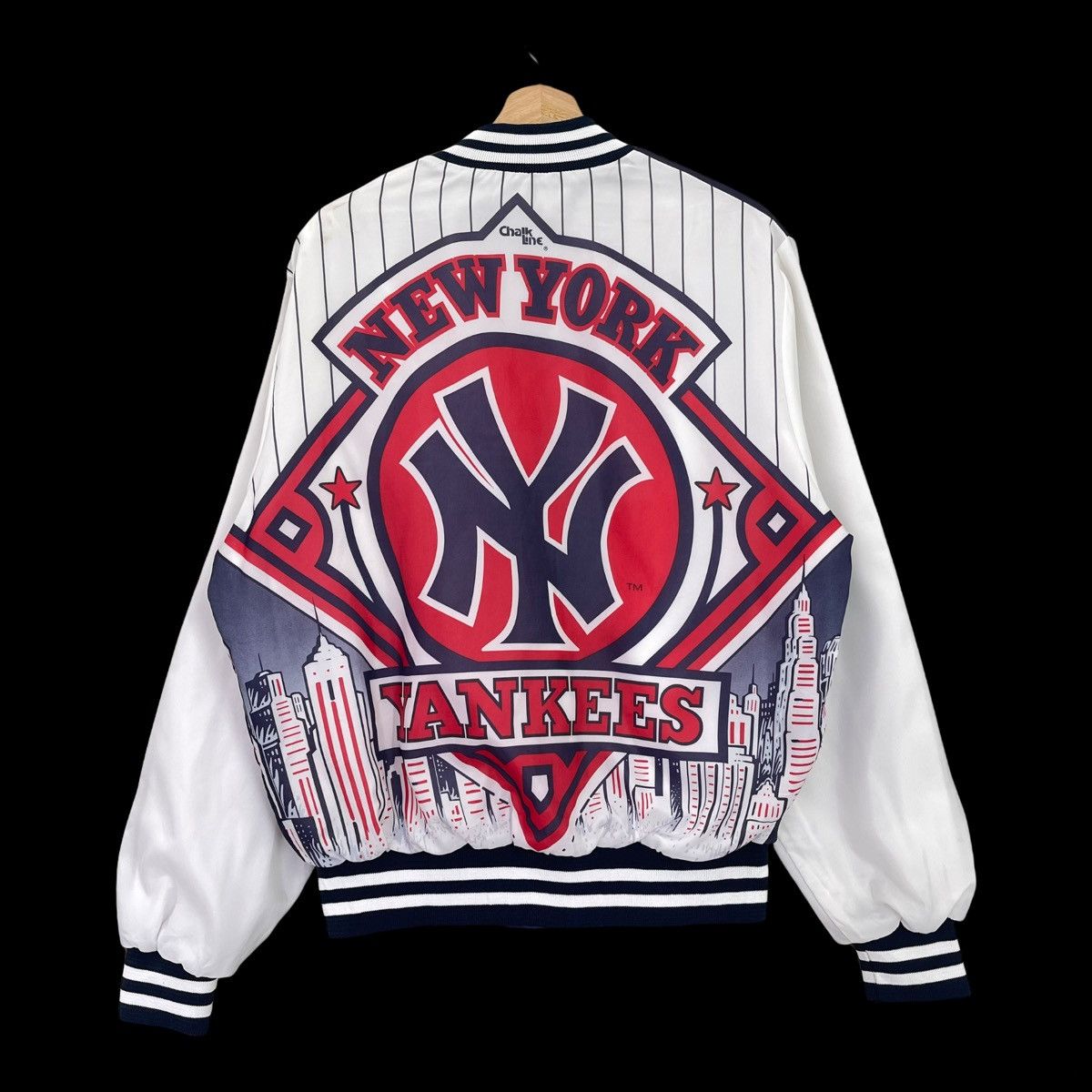 Vintage 90s MLB New York Yankees Big Logo Varsity Jacket Size M | Grailed