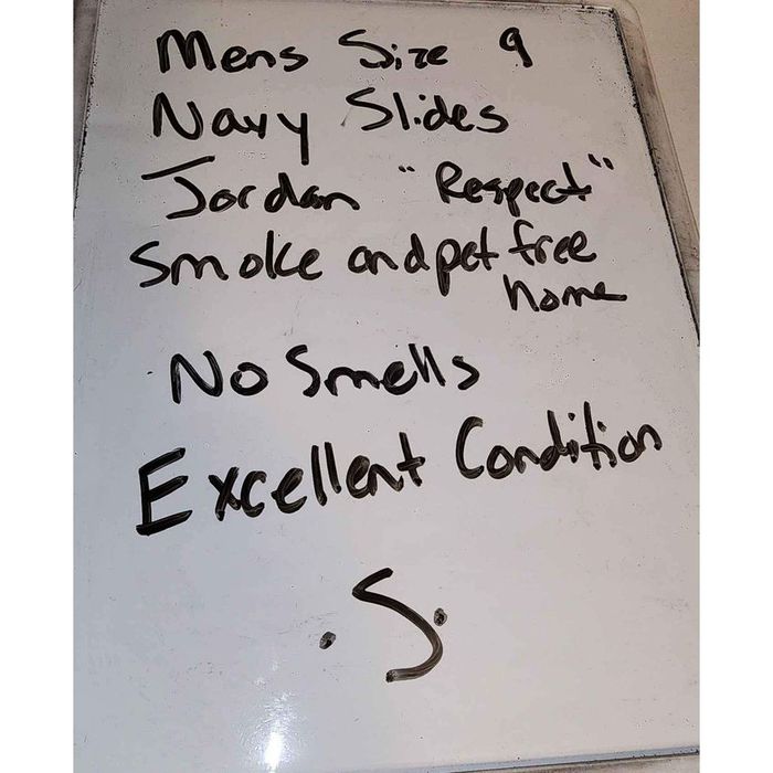 Jordan Brand Jordan Slides Mens Size 9 Navy Blue- Respect Velcro ...