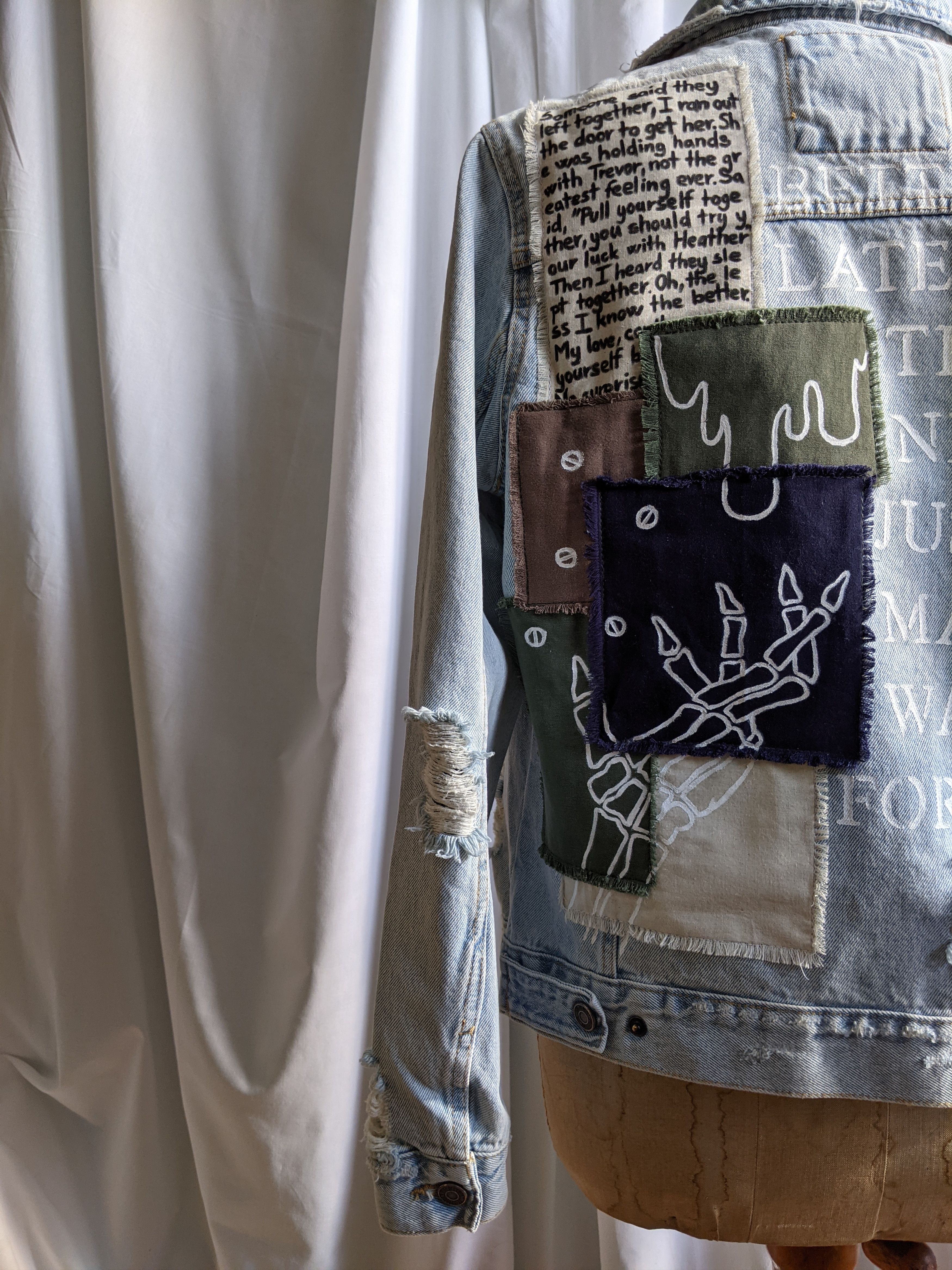 Custom × Handmade Handcrafted patchwork jacket "SKELETON hand" (all ...