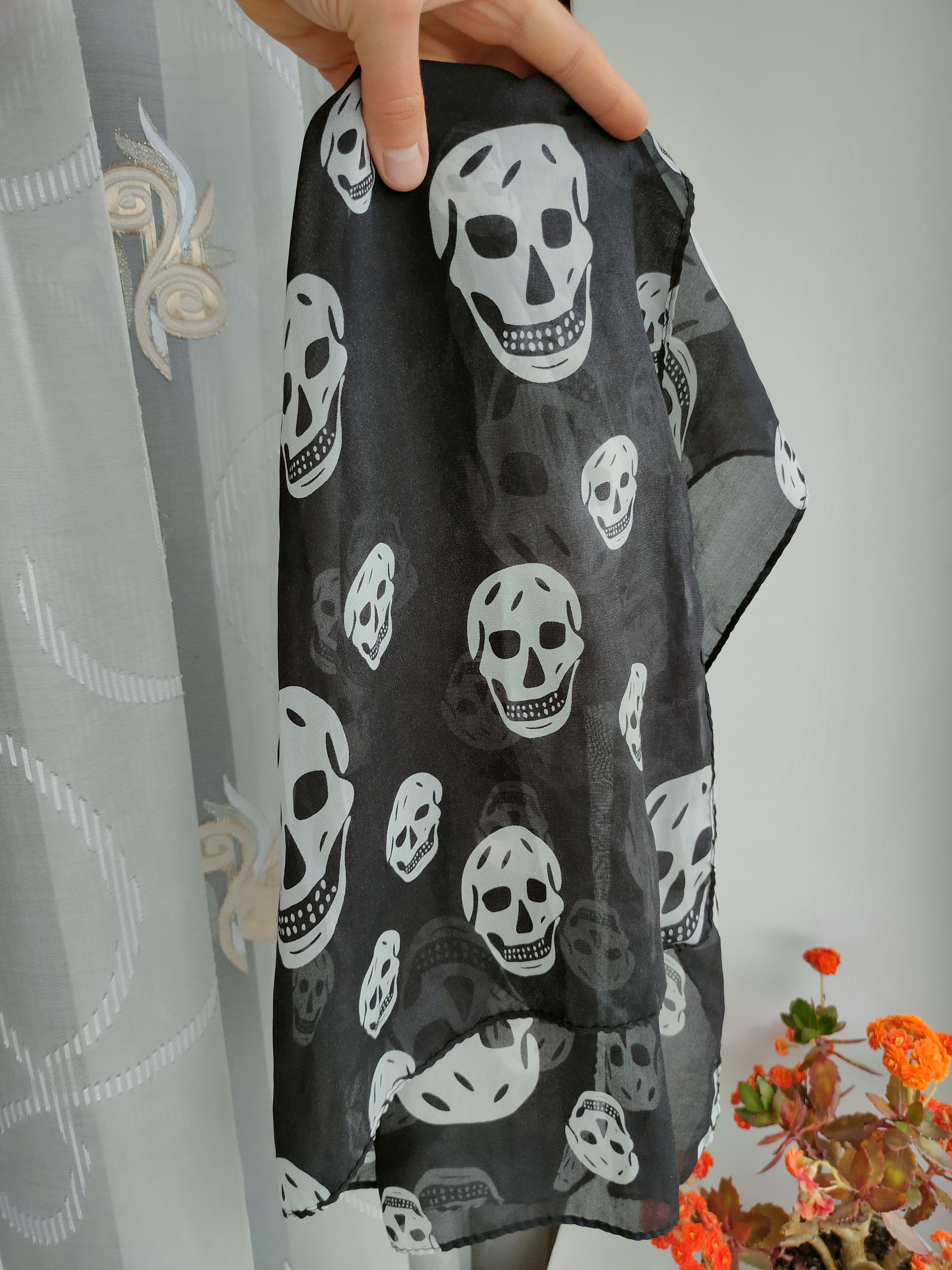 Designer × Fun Time × Skulls Handkerchief fun skull scarf light shawl ...