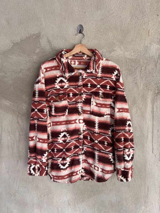 Japanese Brand Japanese Brand Shein Navajo Aztec Red Indian Fleece ...