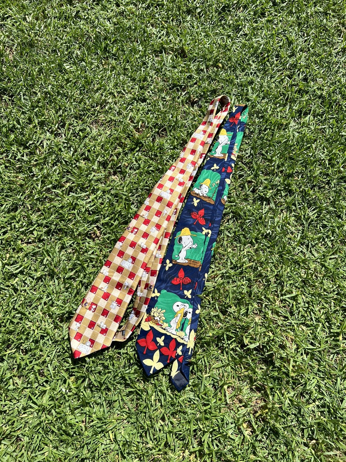 Vintage Vintage Lot 2-X Snoopy Ties 90s StreetWear Y2K Casual Style ...