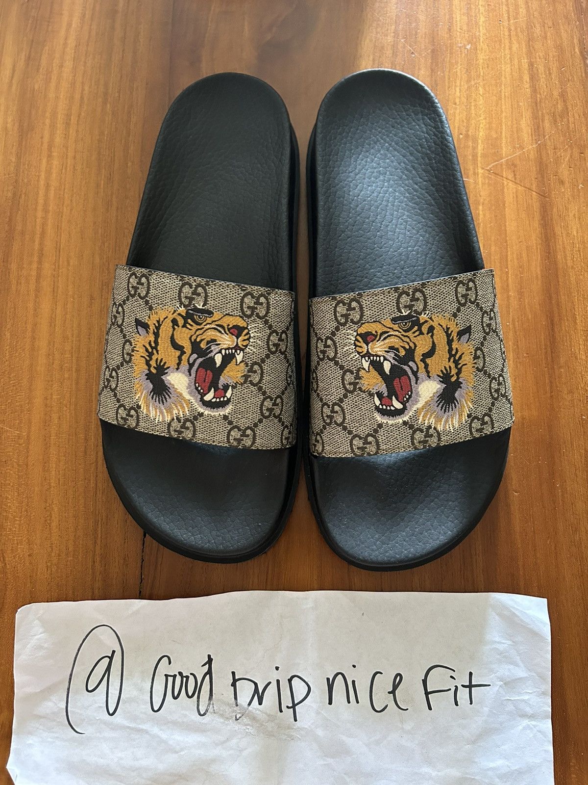 Gucci Gucci GG Supreme Tiger Slides | Grailed