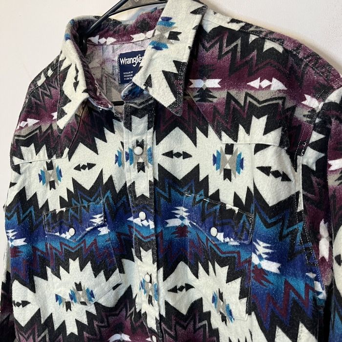 Vintage Vintage Wrangler Western Shirt Aztec Pattern Pearl Snap | Grailed