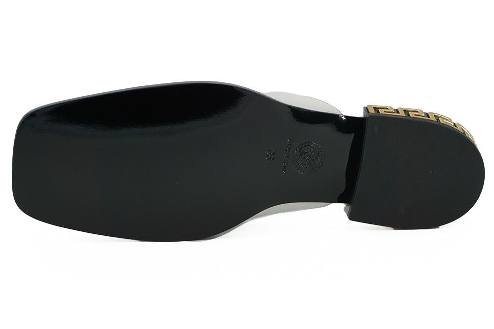 Versace Versace White Calf Leather Slides Flat Shoes | Grailed