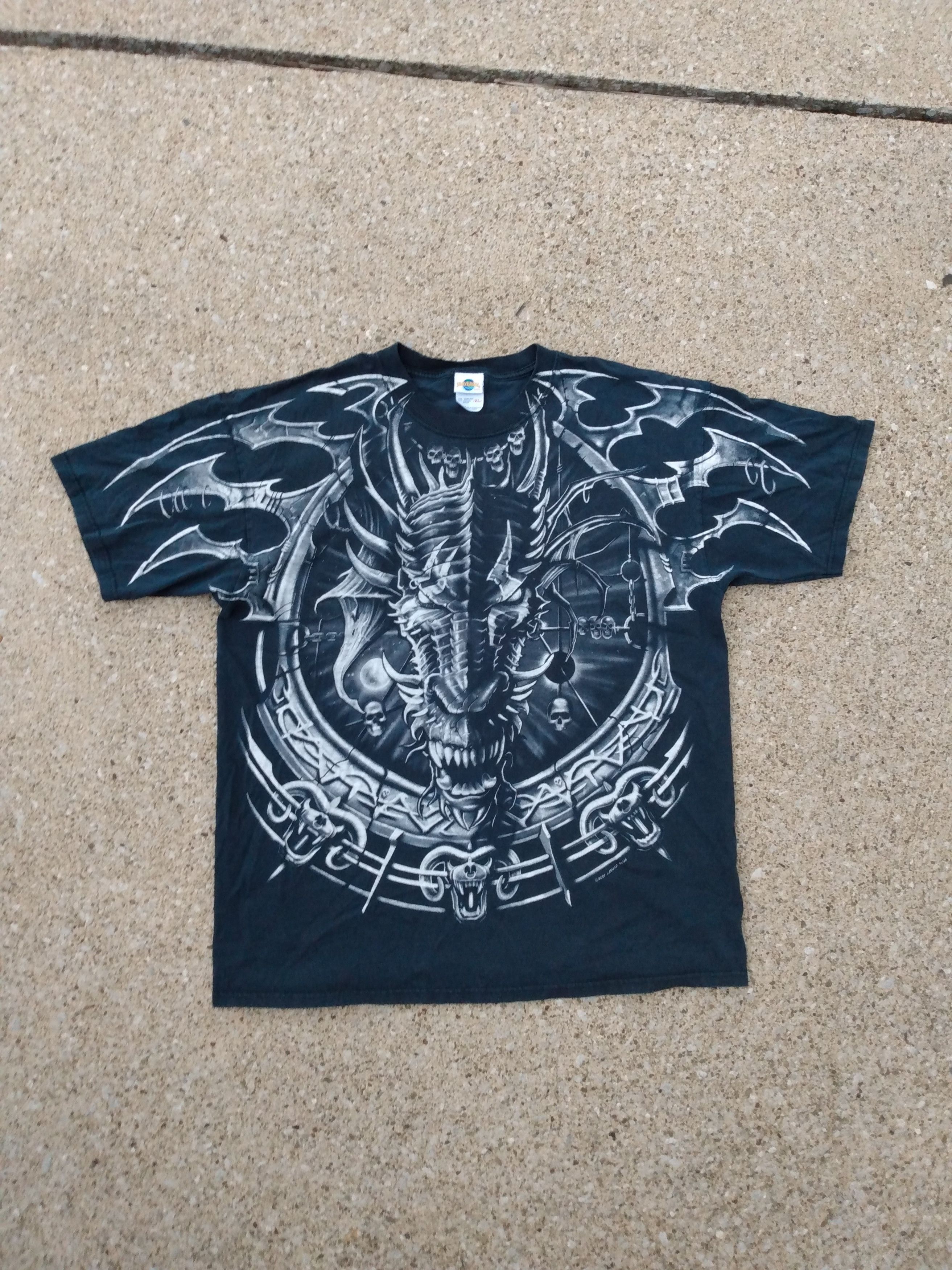 Affliction × Jnco × Liquid Blue Crazy Vintage Baggy Dragon Y2K Goth Emo ...