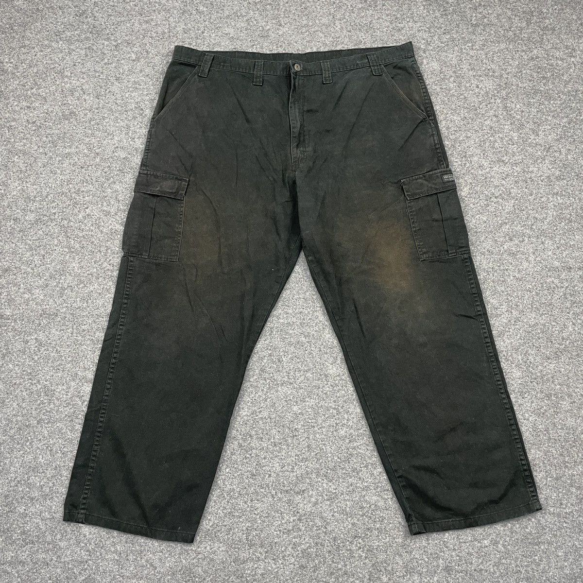 Vintage × Wrangler Vintage Wrangler Super Black Faded Cargo Pants ...