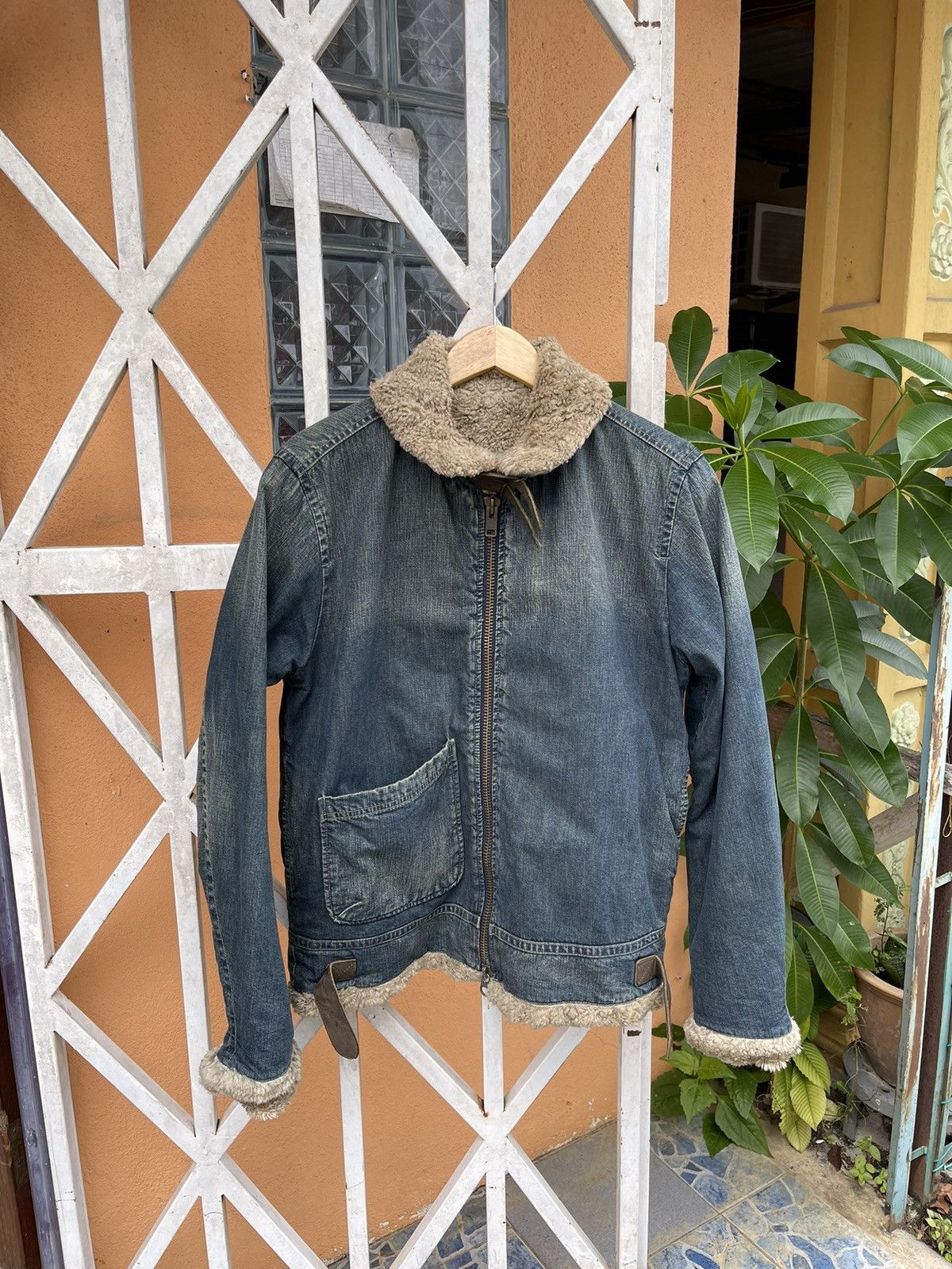 Johnbull Gcw23🔥Vintage JOHN BULL B-3 Sherling Denim Jacket | Grailed