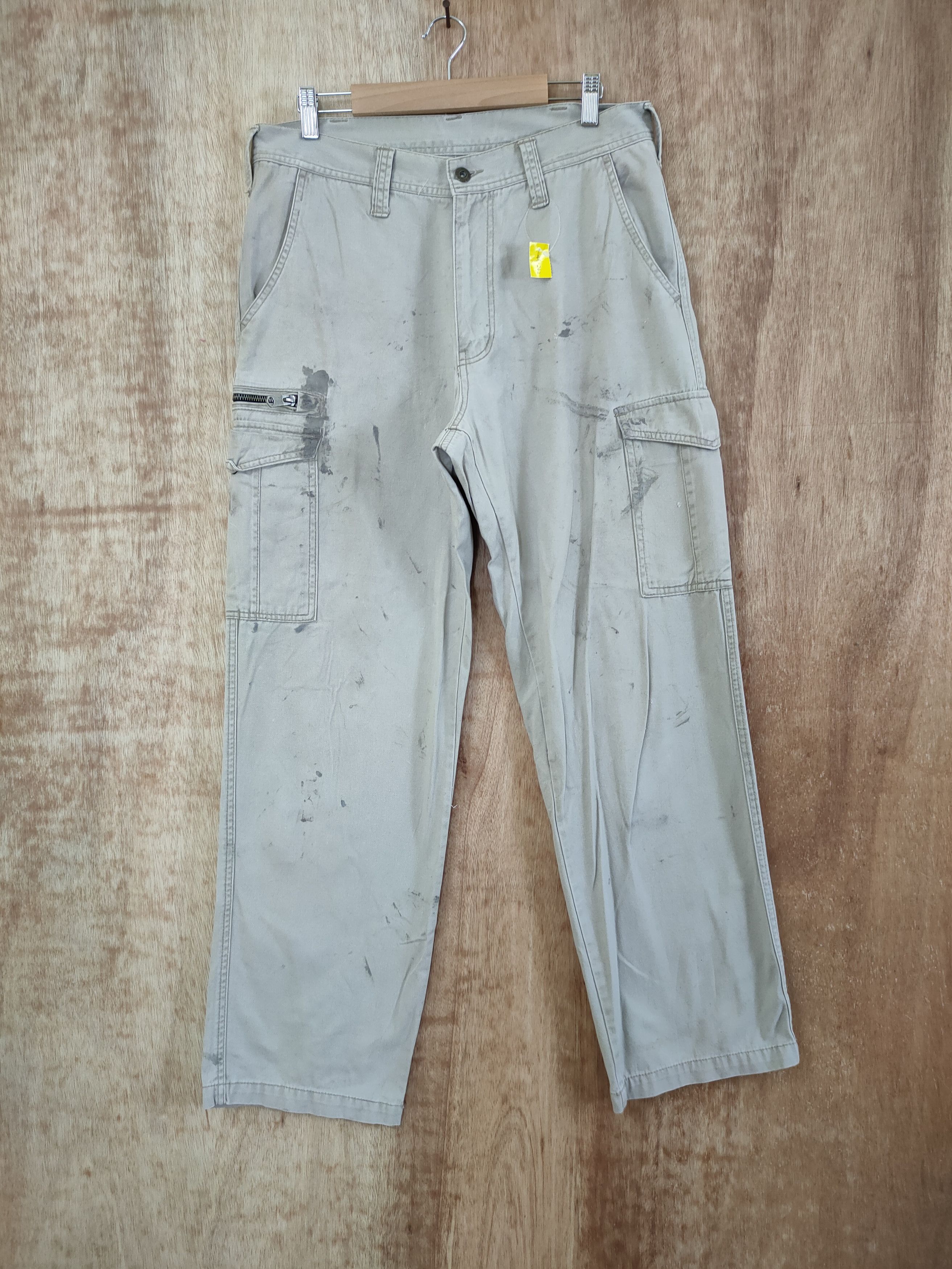 Stay Dirty Even River dirty thrashed worn cream Cargo pants #46-262 | Grailed