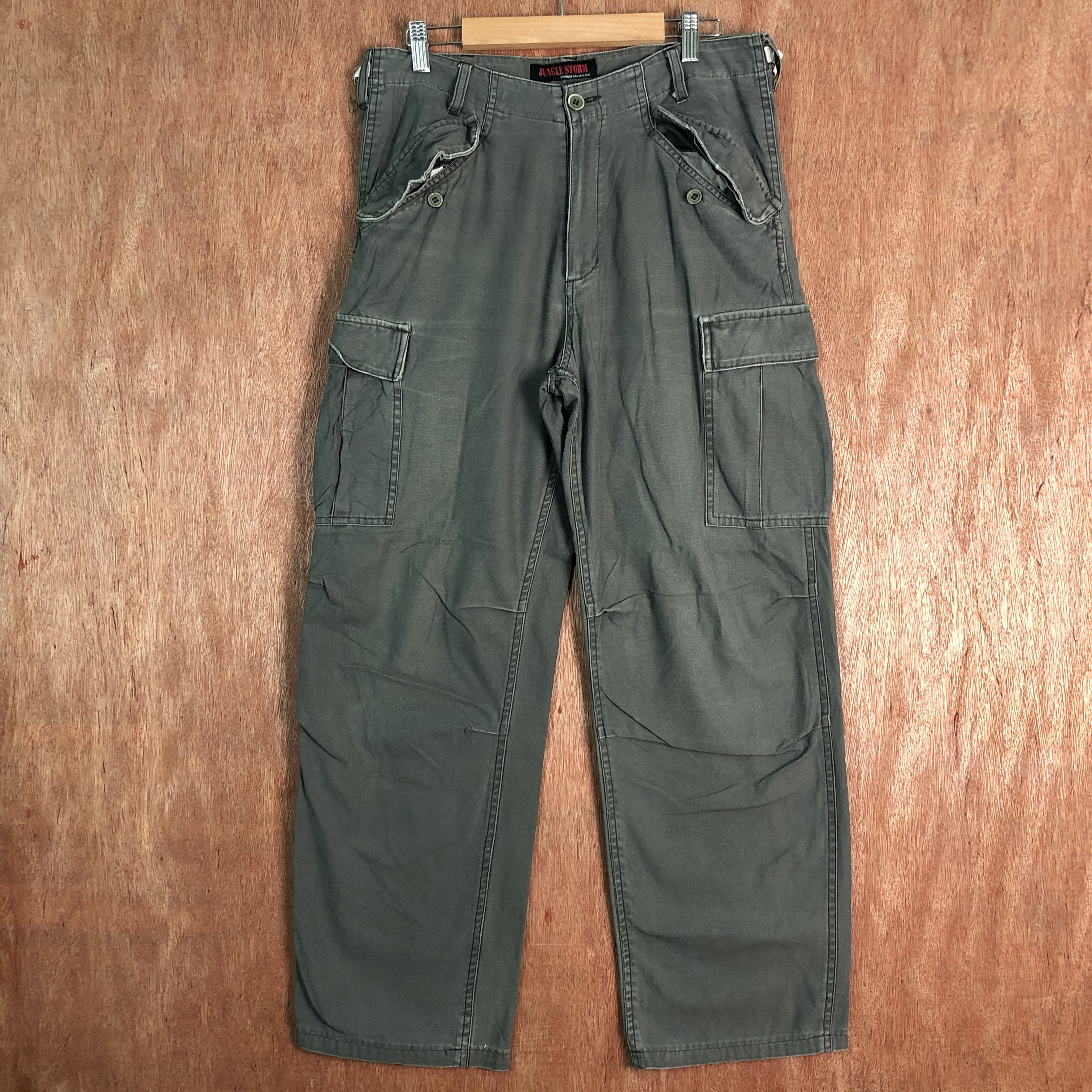 Vintage Jungle Storm Grey Multipocket Tactical Cargo Pants #c098 | Grailed