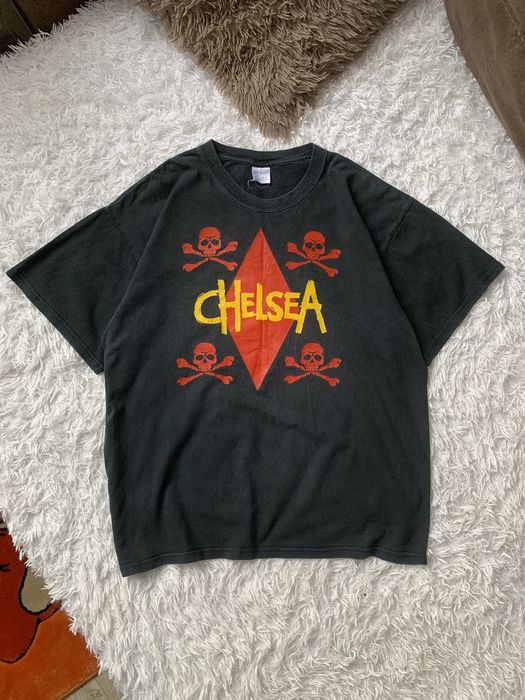 Vintage Vintage 90s CHELSEA Stand Out Band Punk Skulls T-Shirt | Grailed