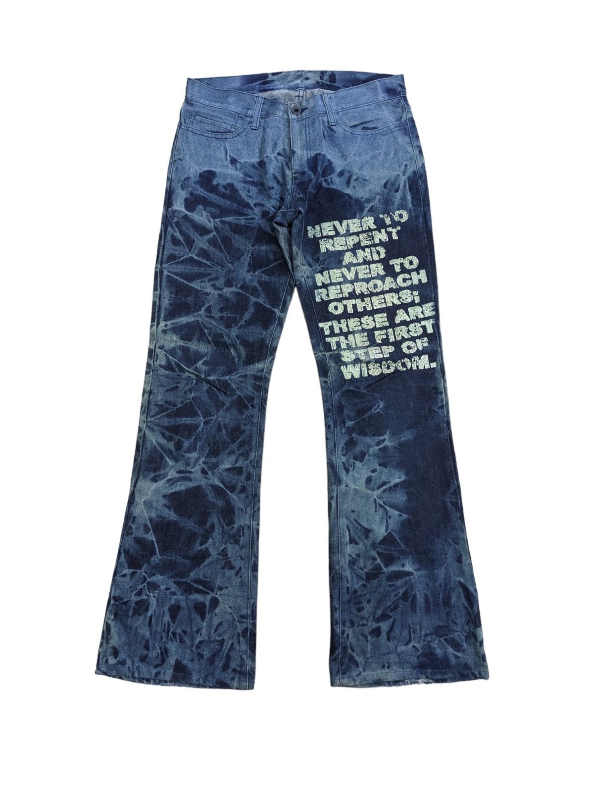 Japanese Brand × Streetwear Edge Rupert Acid Wash Statement Flare Jeans ...