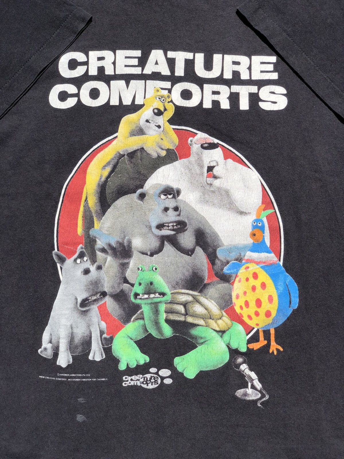 Vintage Vintage 1992 Creature Comforts Aardman Animations Faded Tee | Grailed