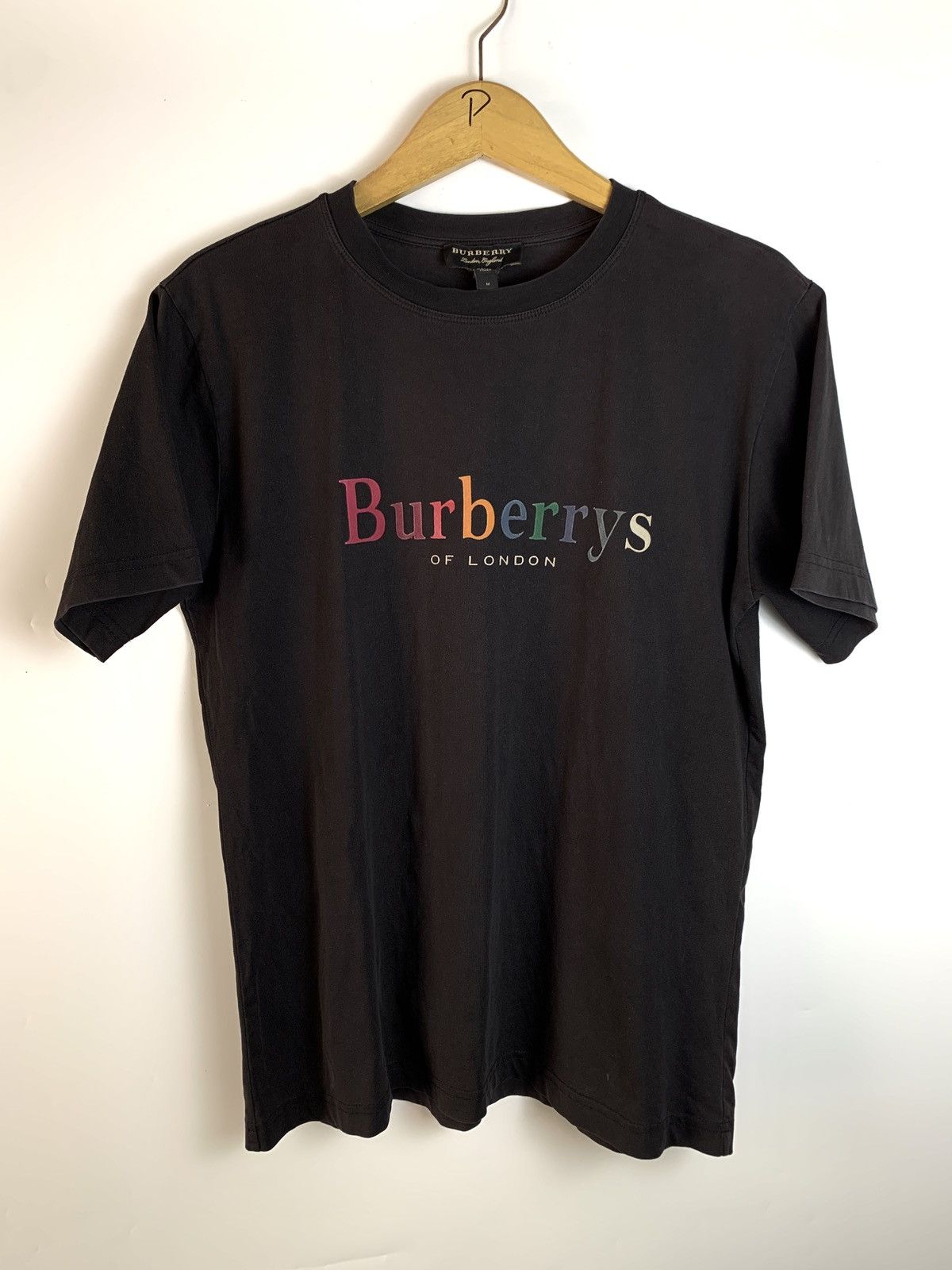 Burberry × Streetwear × Vintage burberrys of london rainbow font tshirt ...