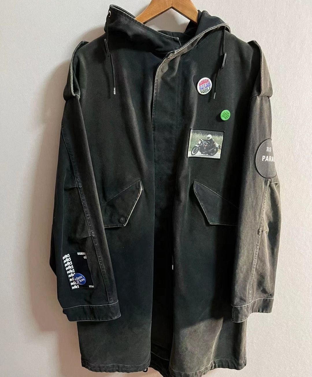 Raf Simons RAF SIMONS 21ss washed and distressed appliquéd parka | Grailed