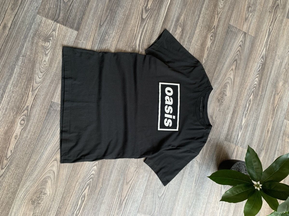 Vintage OASIS BOX LOGO ROCK BAND BLACK TEE | Grailed