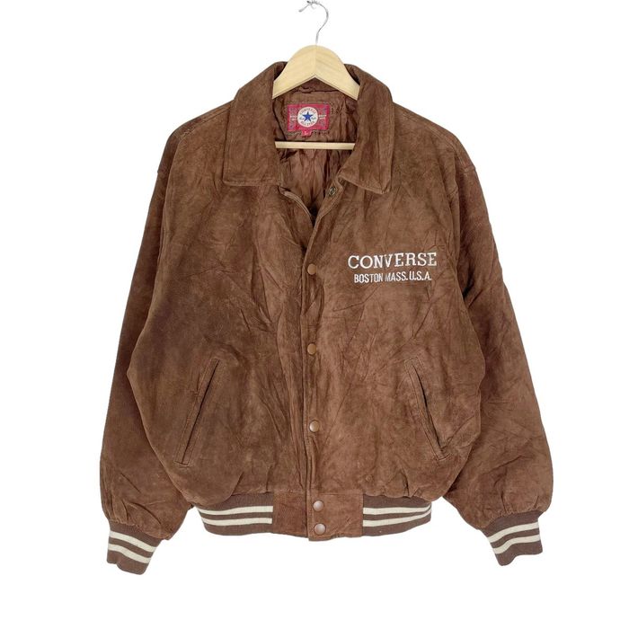 Vintage ☀️VINTAGE CONVERSE CHUCK TAYLOR PIG SKIN LEATHER JACKET | Grailed
