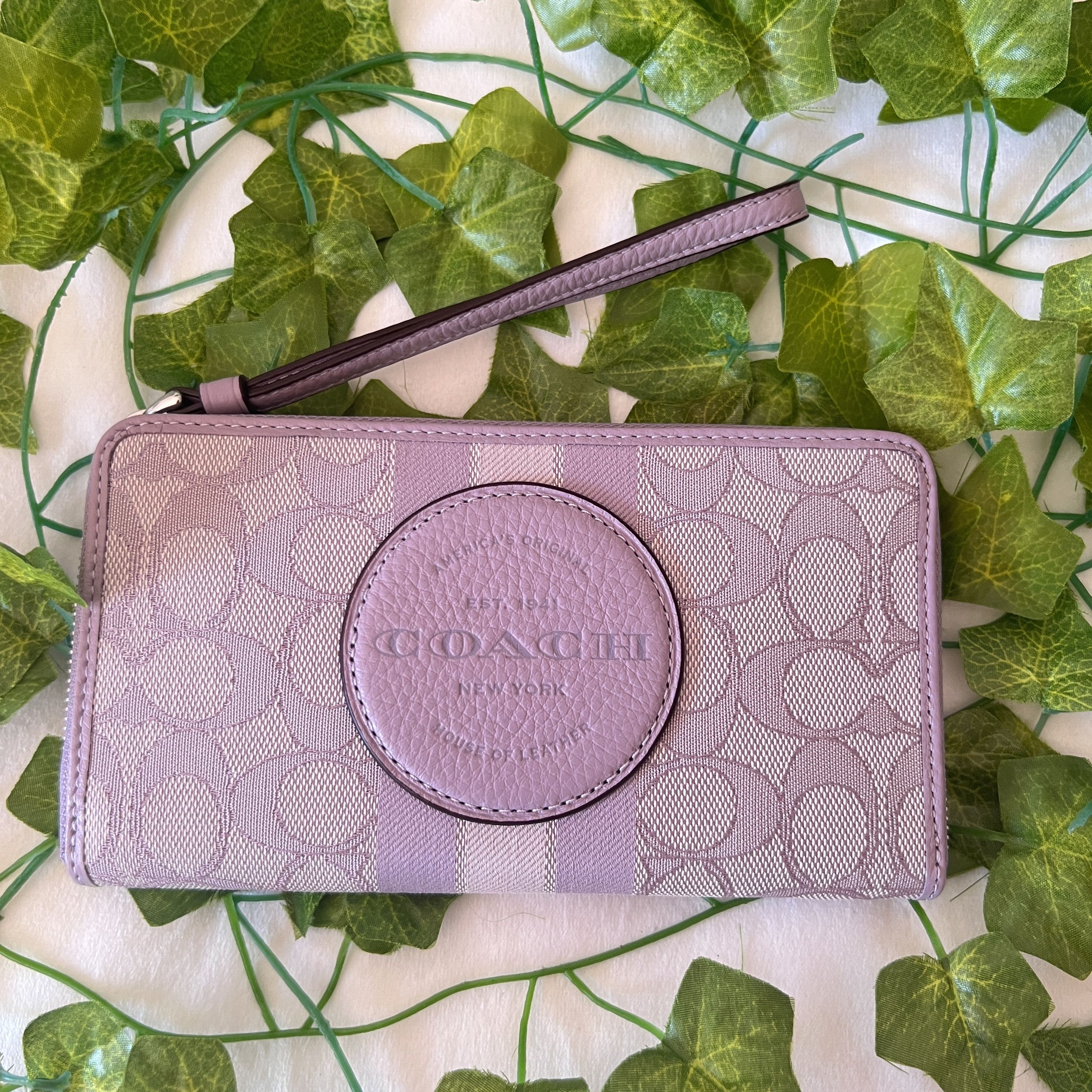 Coach Dempsey Large Phone Wallet With Stripe And Coach Patch | Grailed