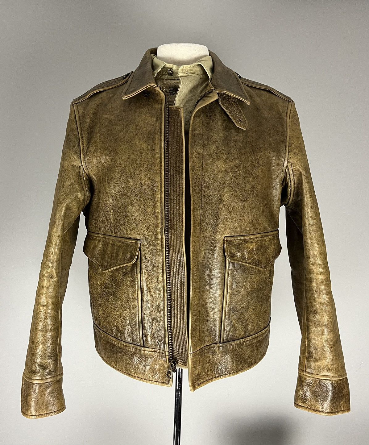 RRL Ralph Lauren Ralph Lauren RRL Cowhide Leather Jacket Large $2499 ...